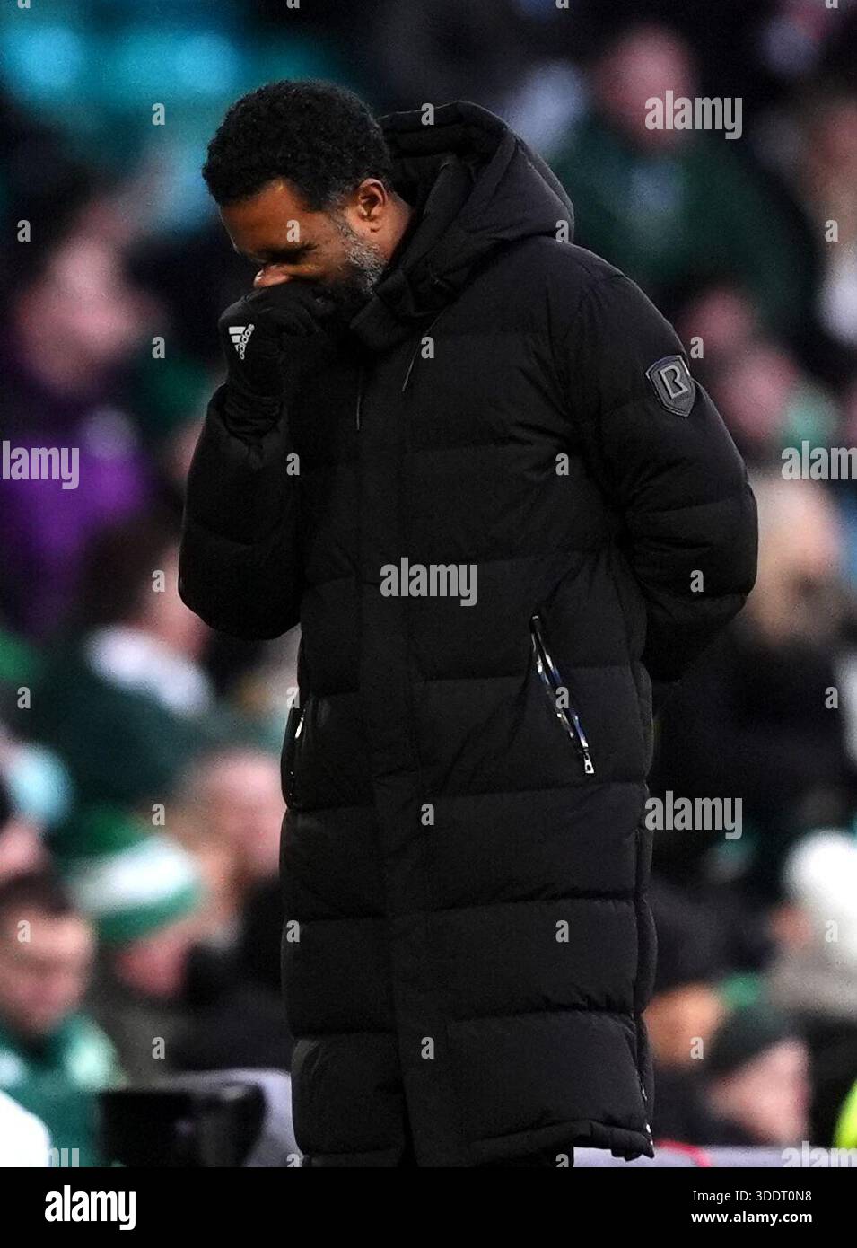 Celtic manager Wilfried Nancy reacts following the William Hill ...