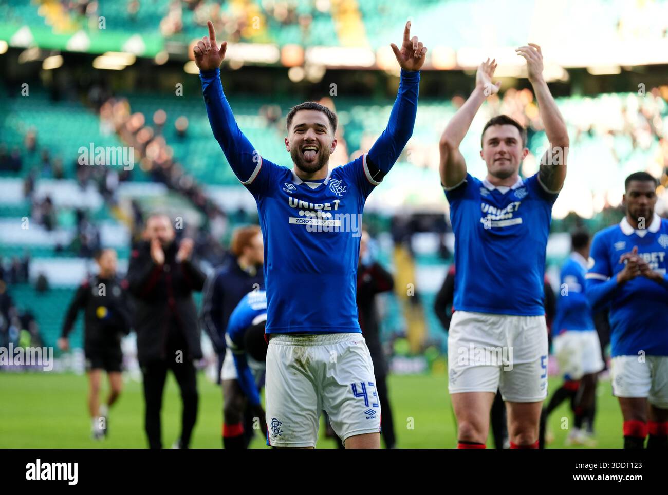 Rangers' Nicolas Raskin salutes the fans during the William Hill ...