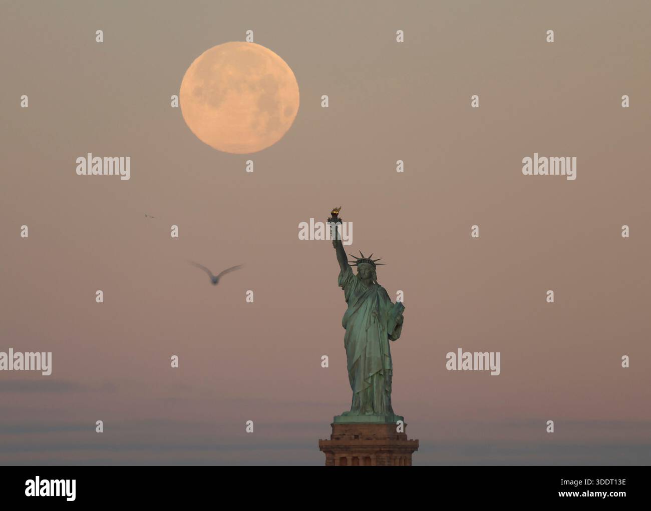 Red Hook, United States. 03rd Jan, 2026. The first full moon of 2026 ...