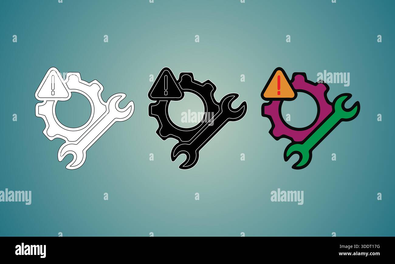 Gear icon warning sign hi-res stock photography and images - Alamy