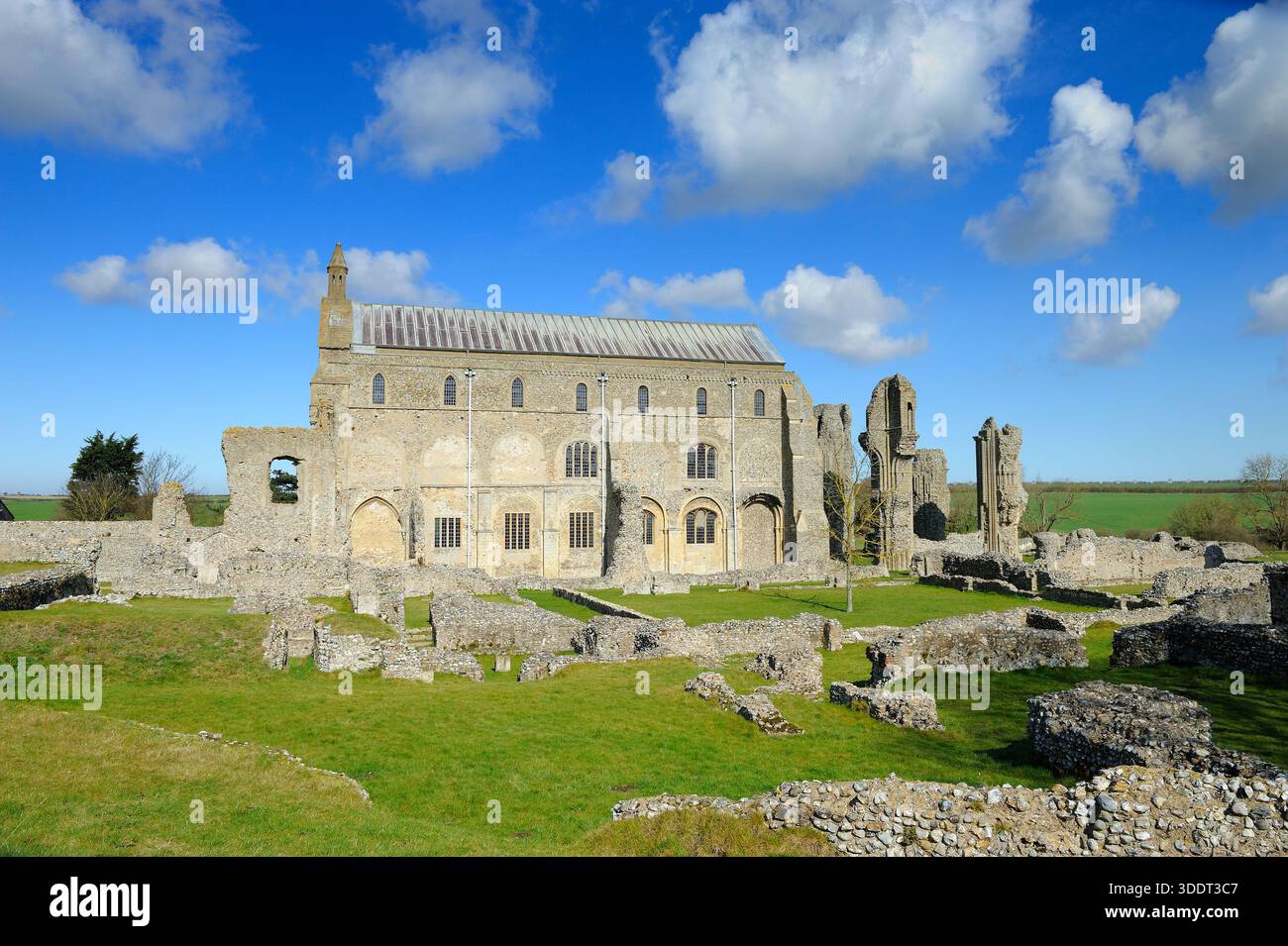 Binham Priory, remains of benedictine priory Showing the priory church ...