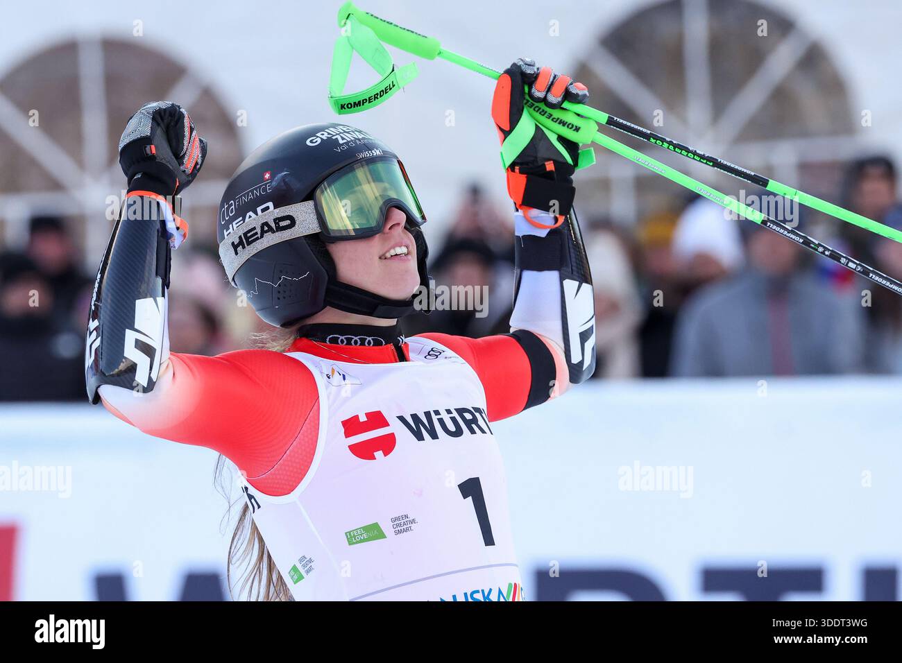 KRANJSKA GORA, SLOVENIA - JANUARY 3: Camille Rast of Team Switzerland ...
