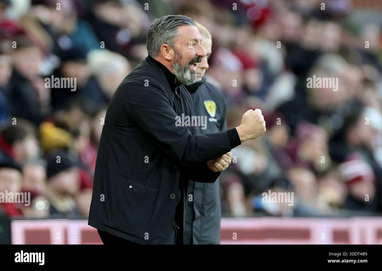 Heart of Midlothian manager Derek McInnes during the William Hill ...
