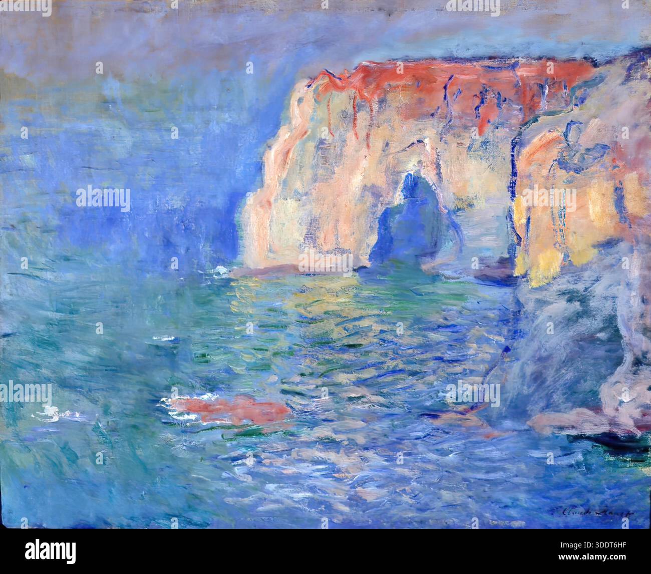 Etretat La Manneporte Reflections on the Water, 1885, Claude Monet ...