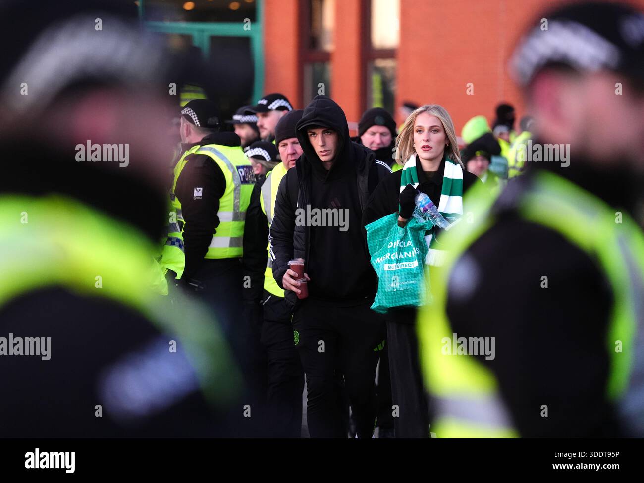 Celtic's Arne Engels leaves the stadium following the William Hill ...