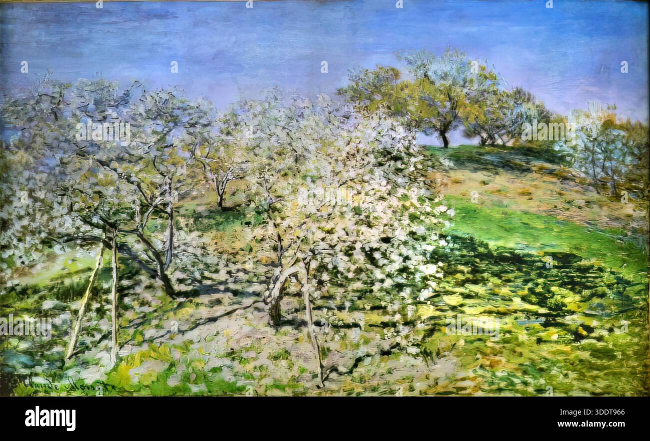 Orchard trees painting Stock Vector Images - Alamy