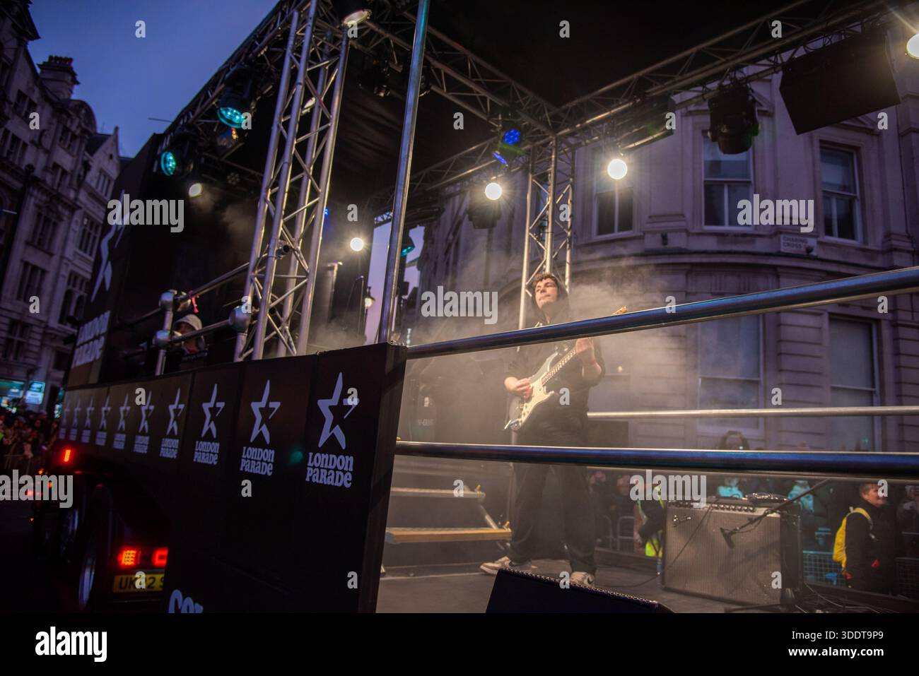 Musician Sam Ryder performs during the London New Year’s Day Parade ...