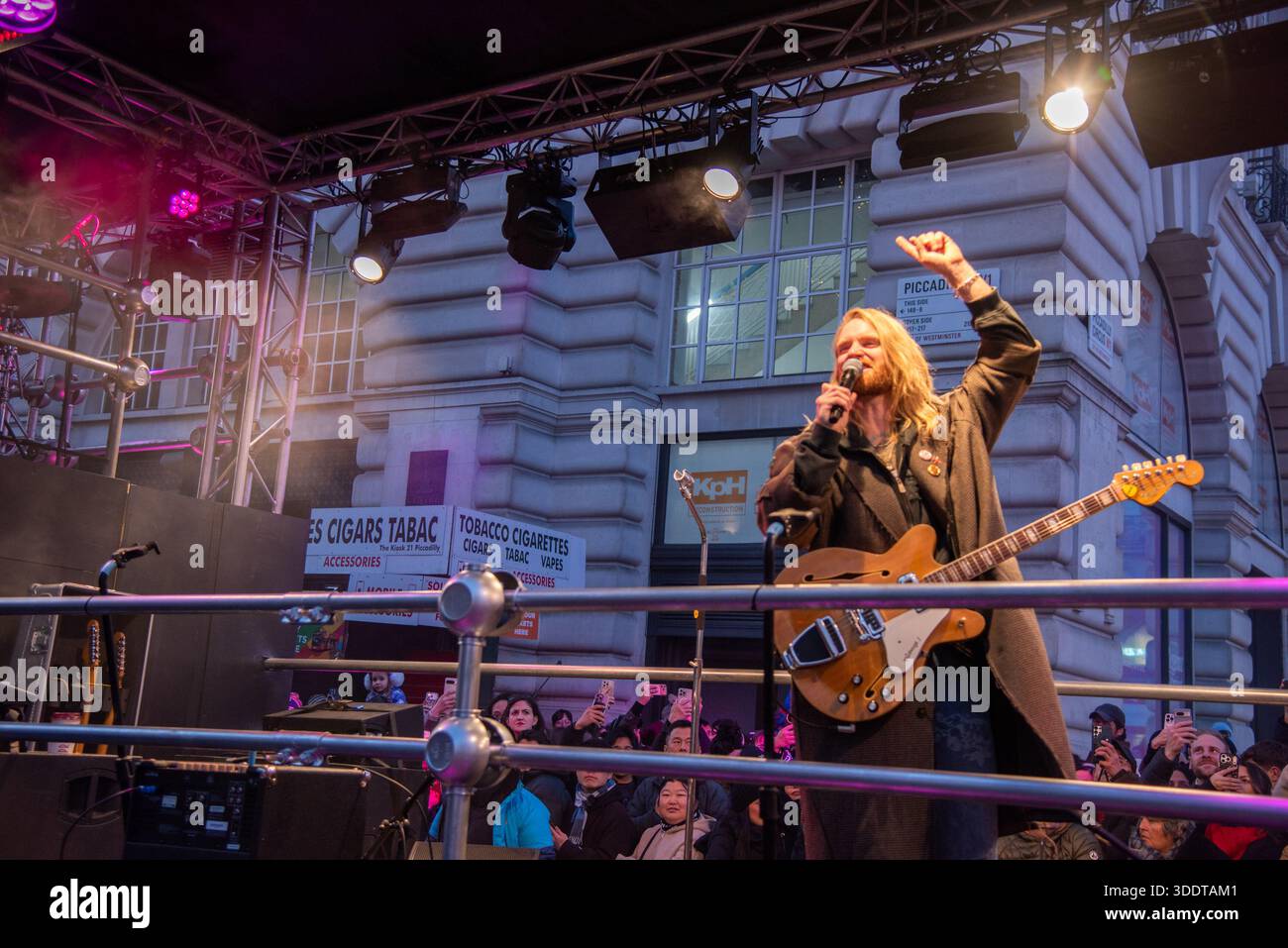 Musician Sam Ryder performs during the London New Year’s Day Parade ...