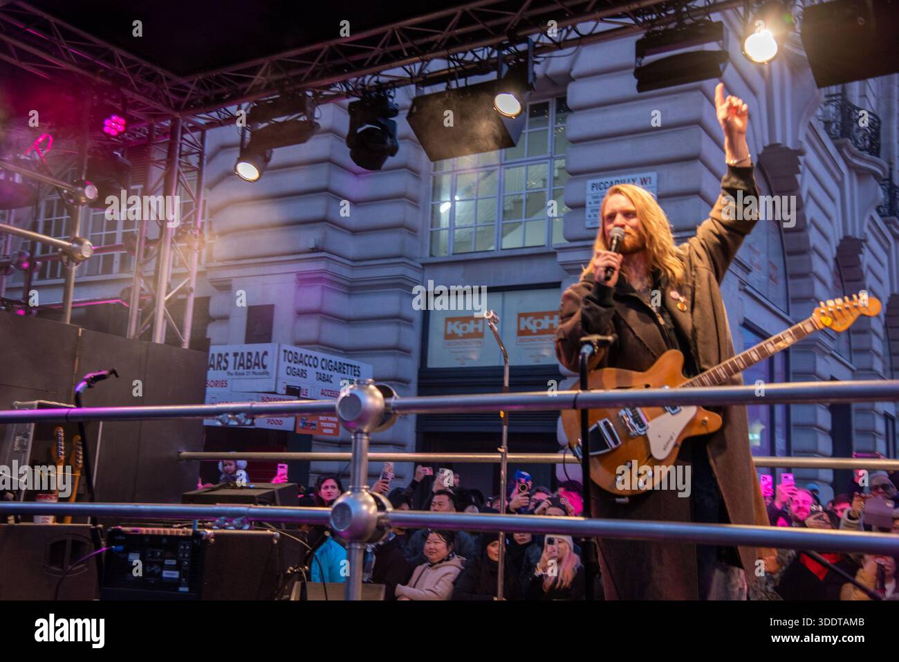 Musician Sam Ryder performs during the London New Year’s Day Parade ...