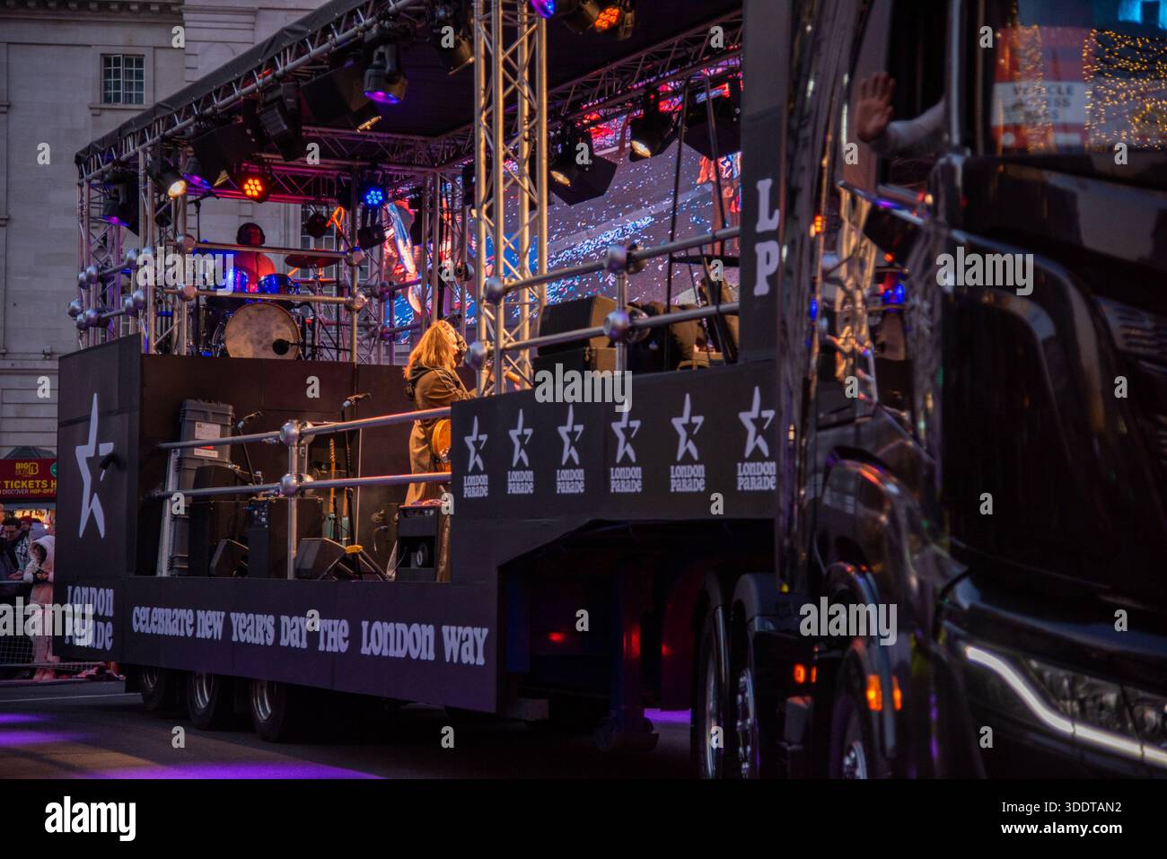 Musician Sam Ryder performs during the London New Year’s Day Parade ...