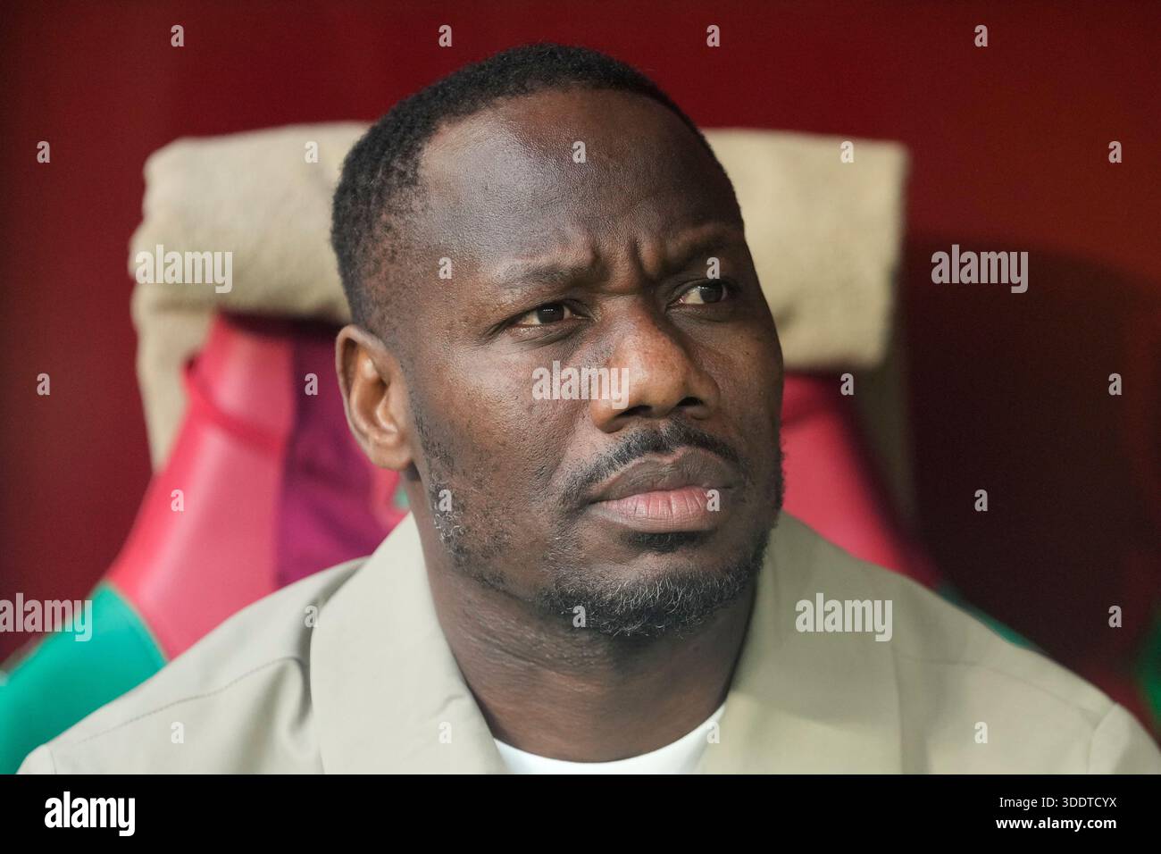 Senegal's head coach Pape Thiaw sits on the bench before the Africa Cup ...
