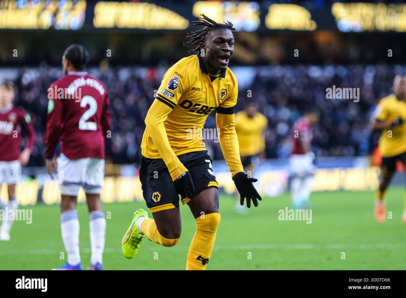 Mateus Mane (36 Wolves) celebrates scoring the third Wolves goal during ...