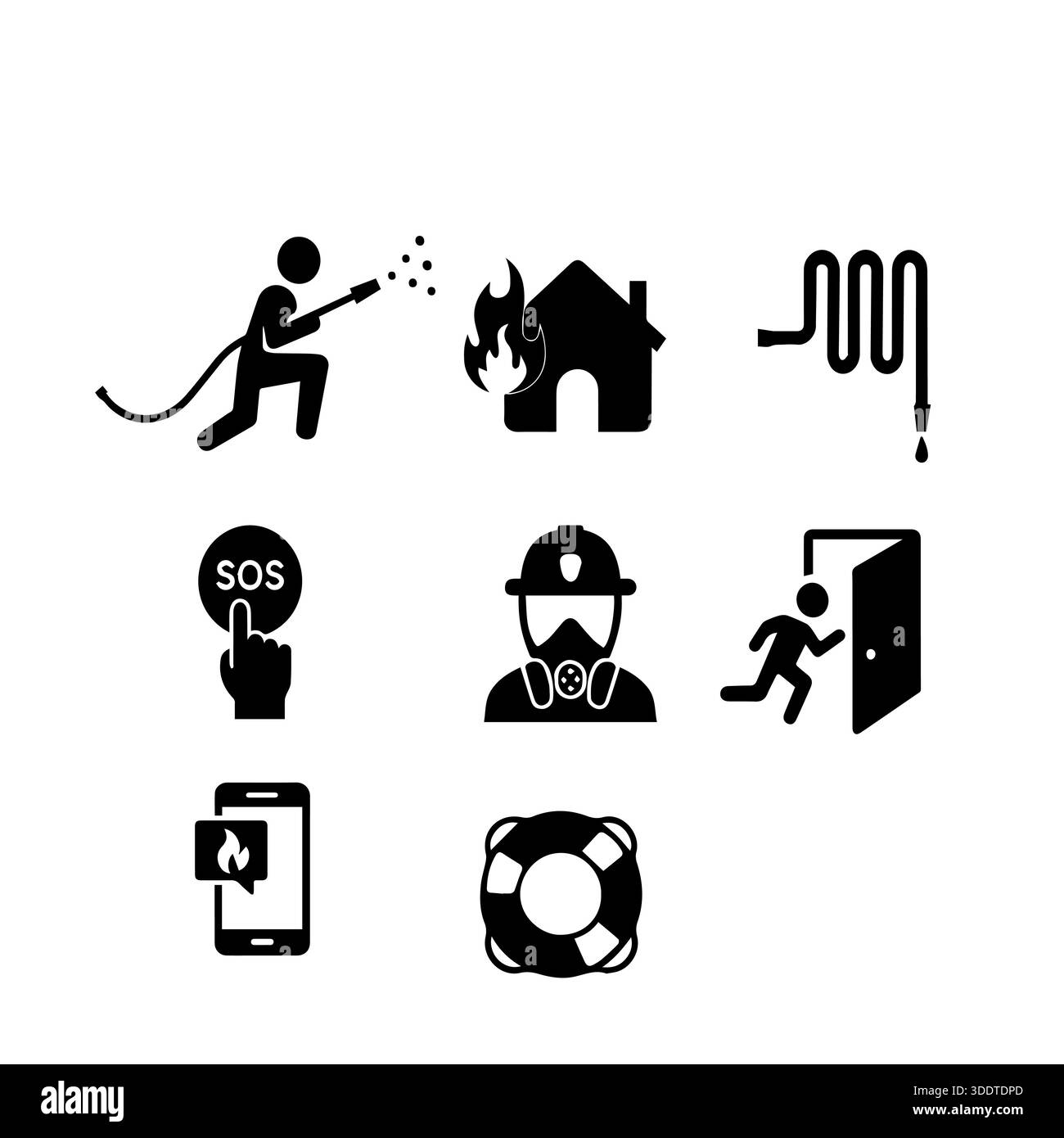 Emergency Icons Collection, Designs Depicting Emergency Response Items ...