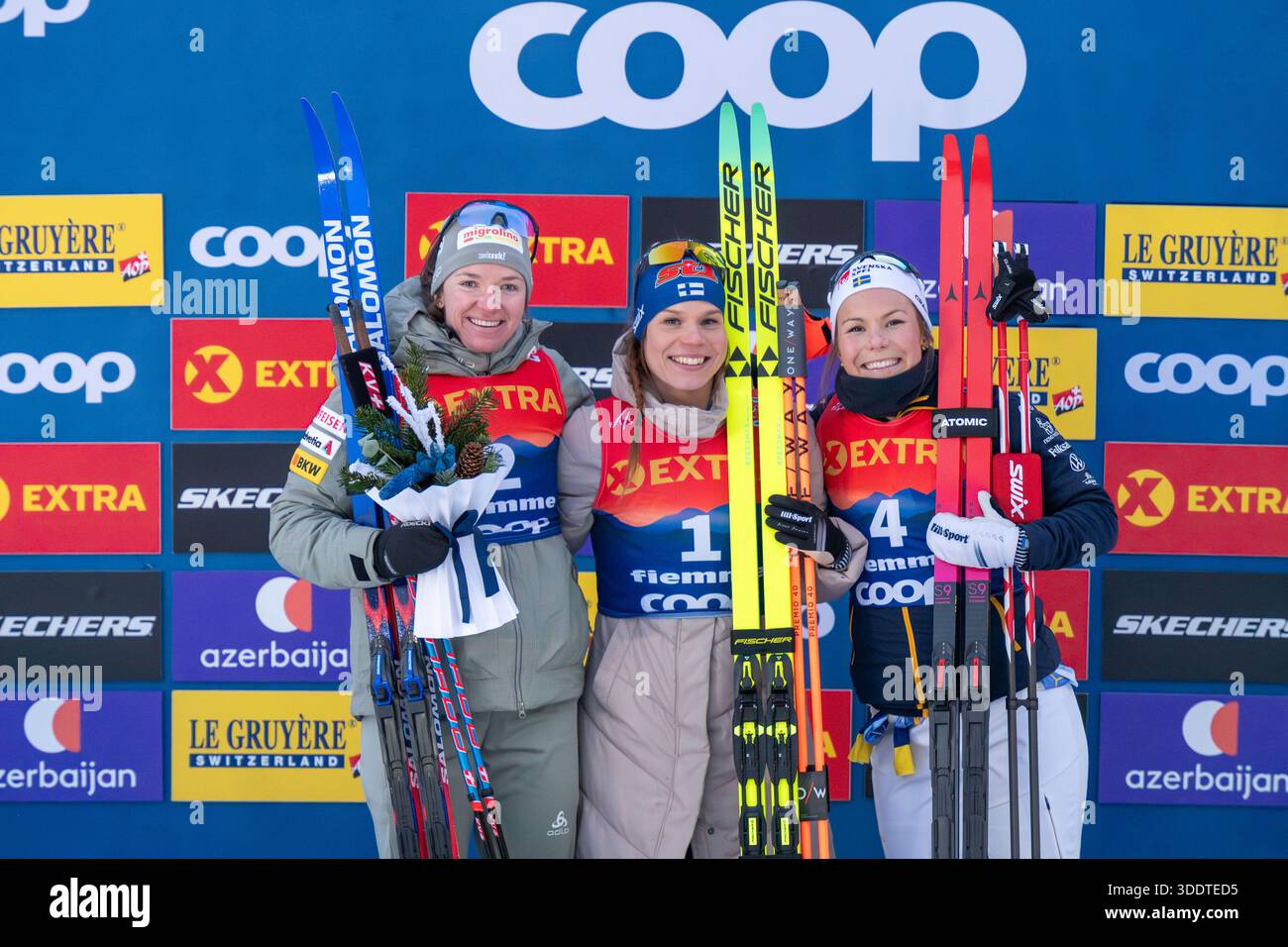 Nadine Faehndrich (SUI), Jasmi Joensuu (FIN) and Johanna Hangstroem ...