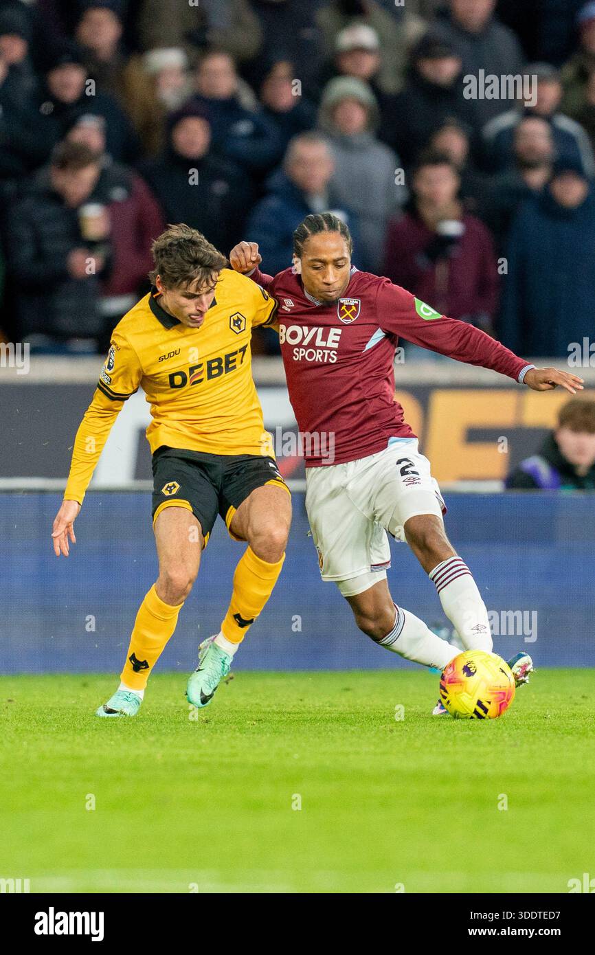 West Ham United defender Kyle Walker-Peters (2) and Wolverhampton ...