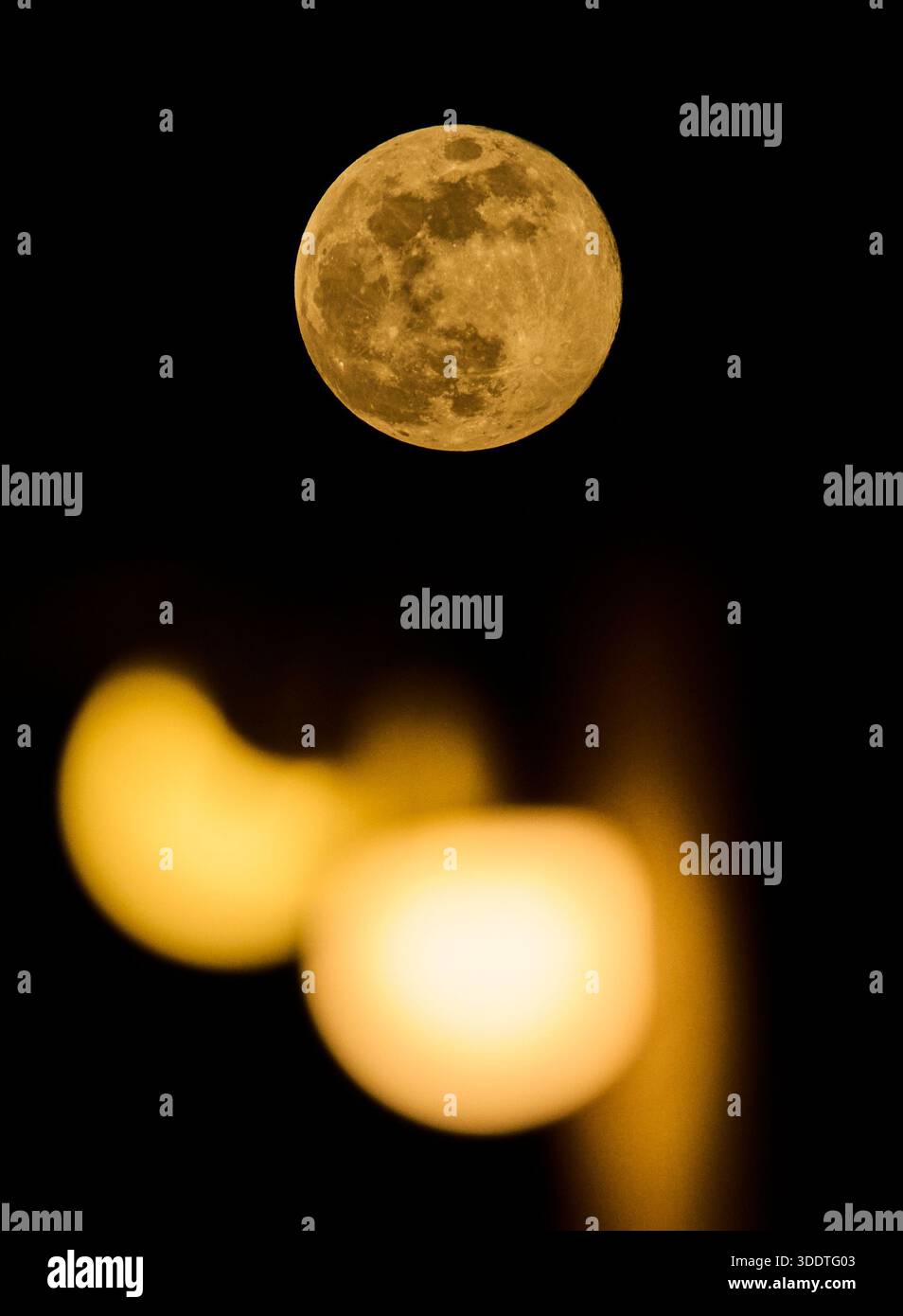 The full moon, known as the Wolf Supermoon, rises above Baghdad, Iraq ...