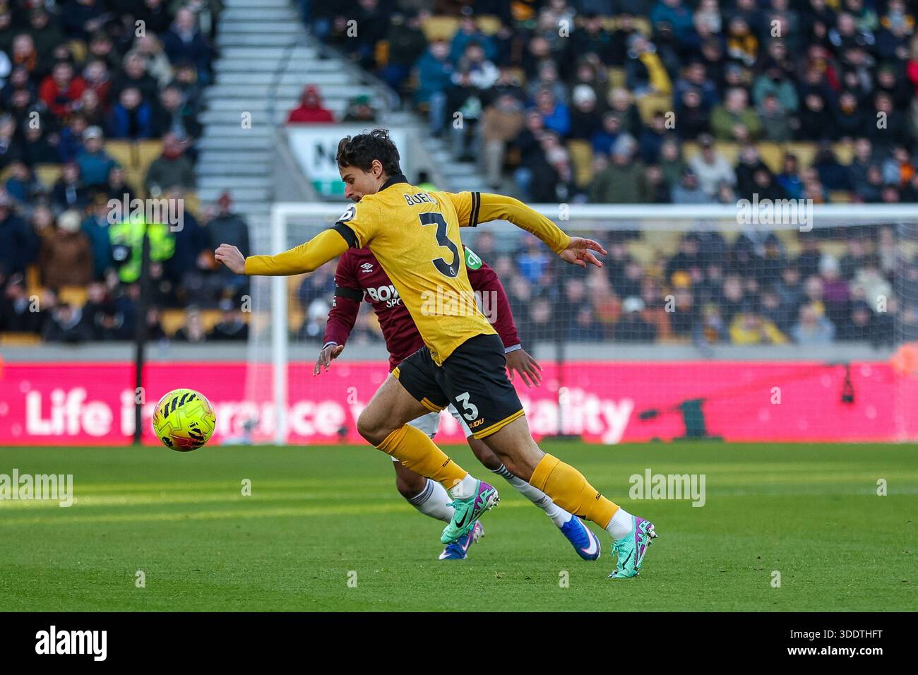 3, Hugo Bueno of Wolverhampton Wanderers in action during the Premier ...