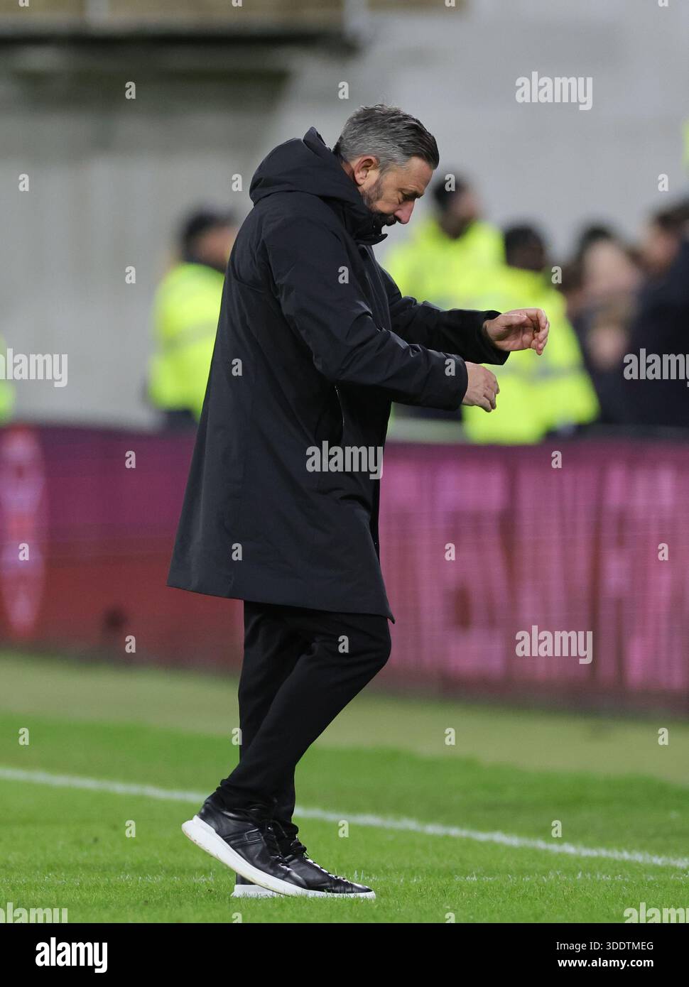 Heart of Midlothian manager Derek McInnes on the pitch after the ...