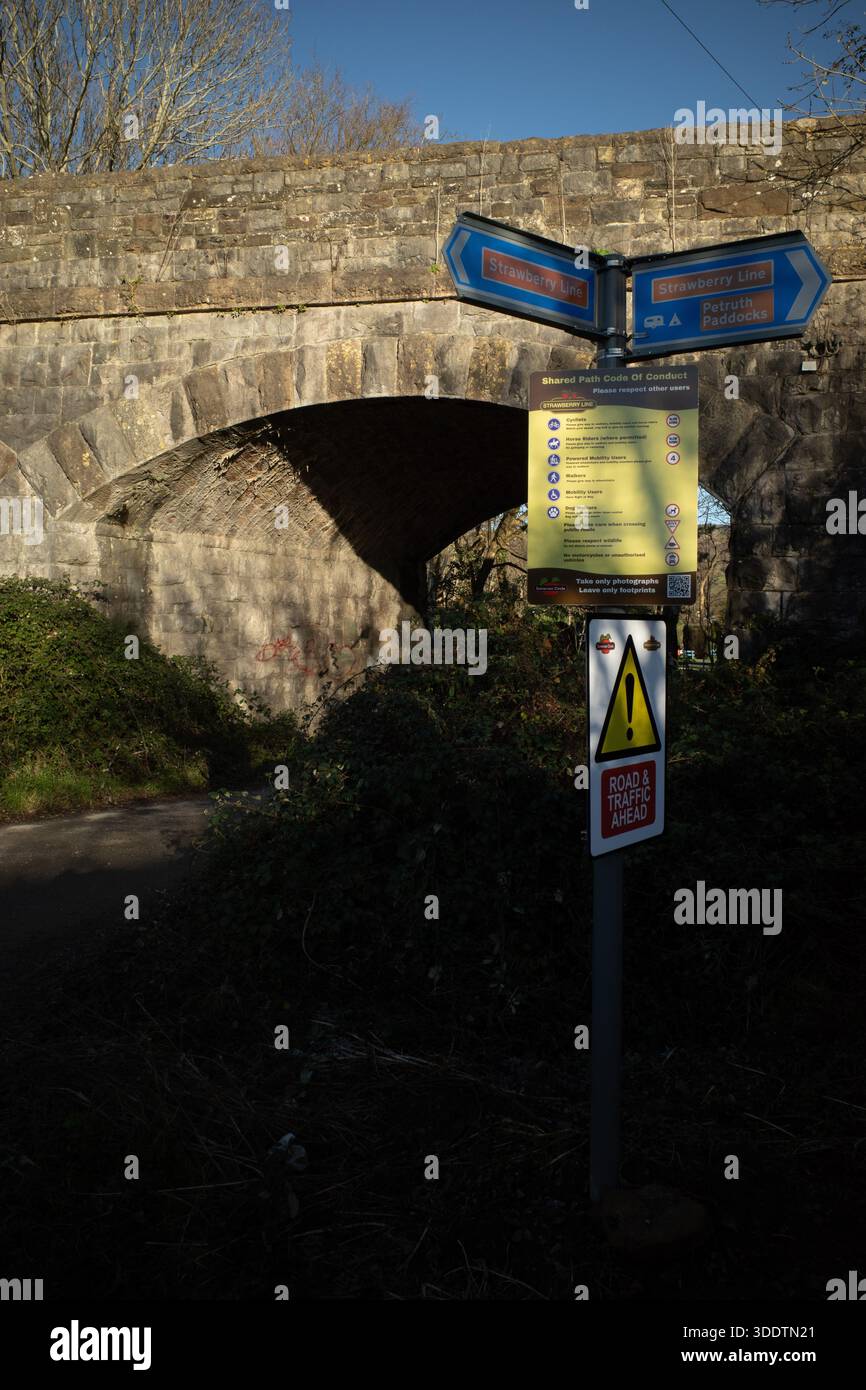 January 2026 - Signs and direction arrows for the Strawberry line cycle ...