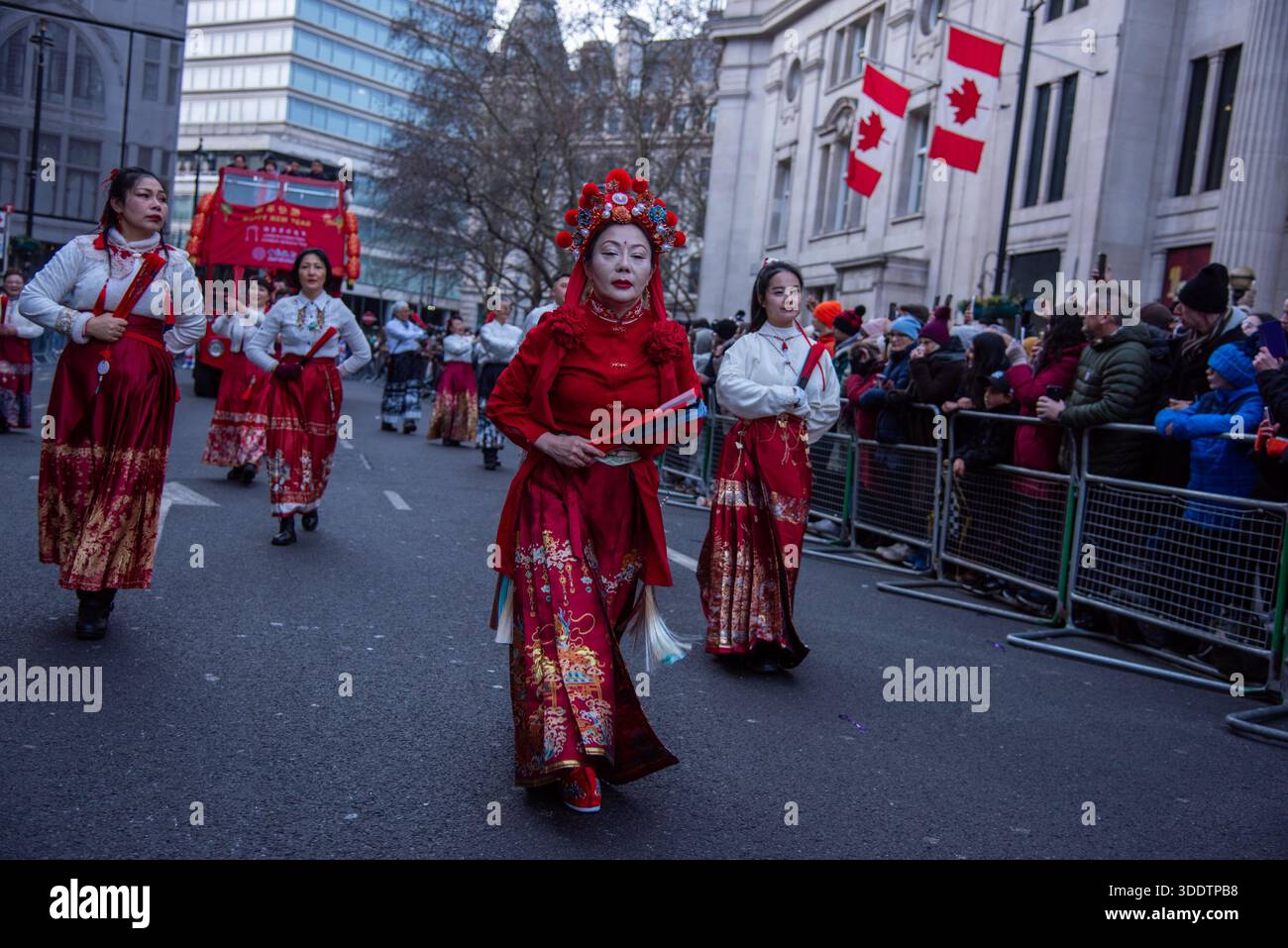 Asian performers entertain the crowd during the London New Year’s Day ...