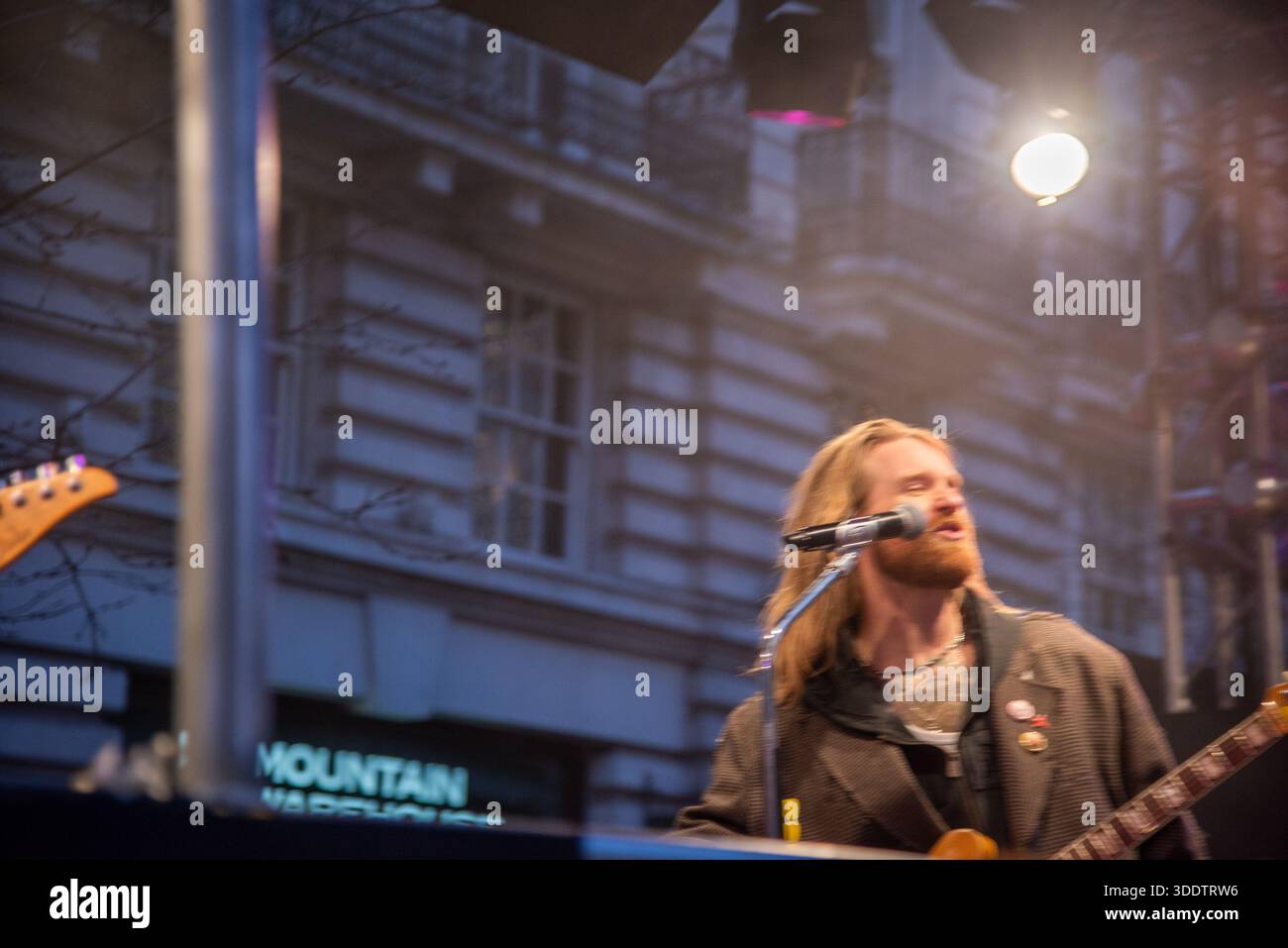 Musician Sam Ryder performs during the London New Year’s Day Parade ...