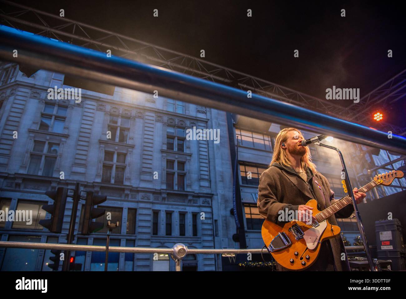 Musician Sam Ryder performs during the London New Year’s Day Parade ...
