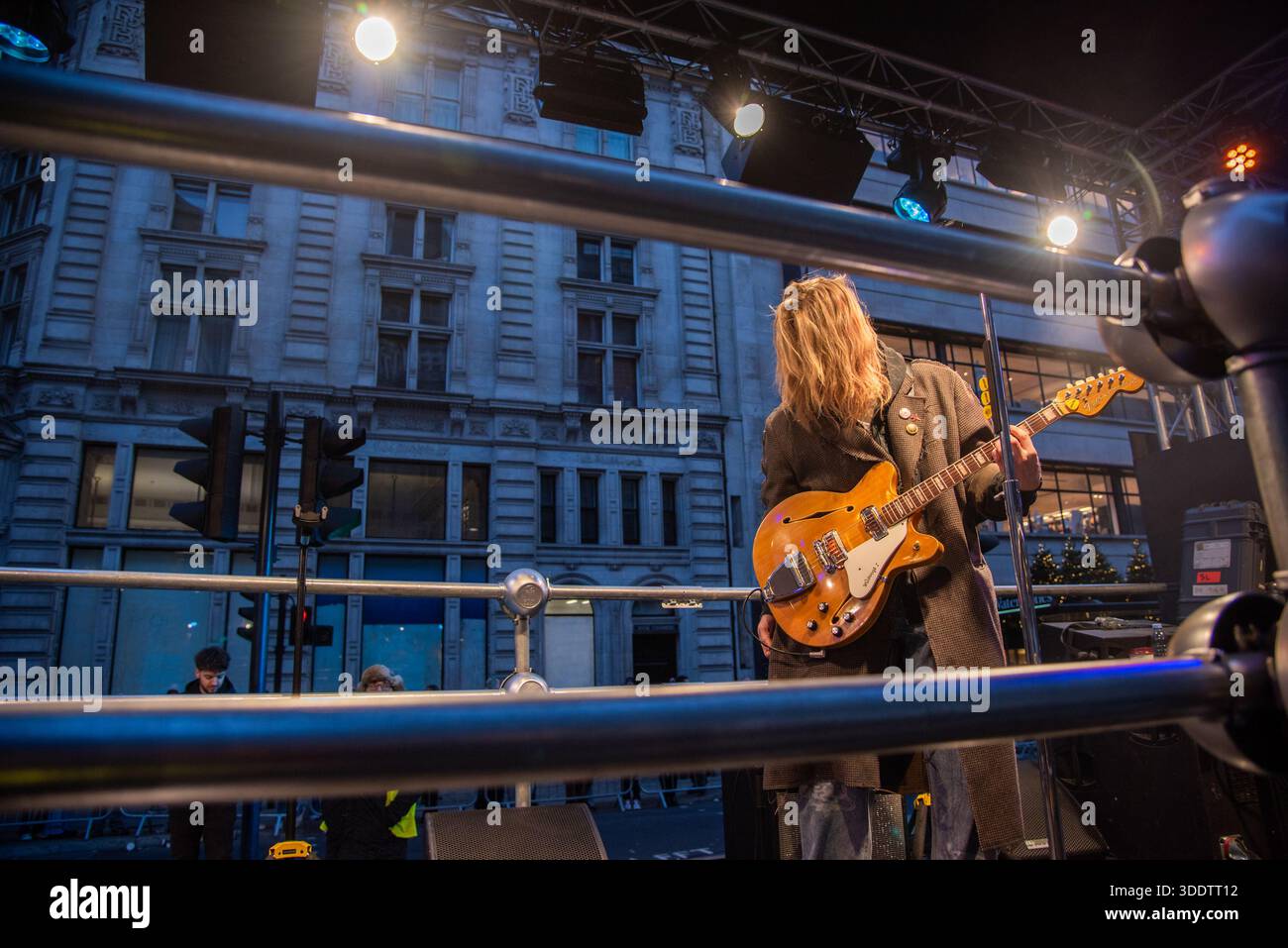 Musician Sam Ryder performs during the London New Year’s Day Parade ...