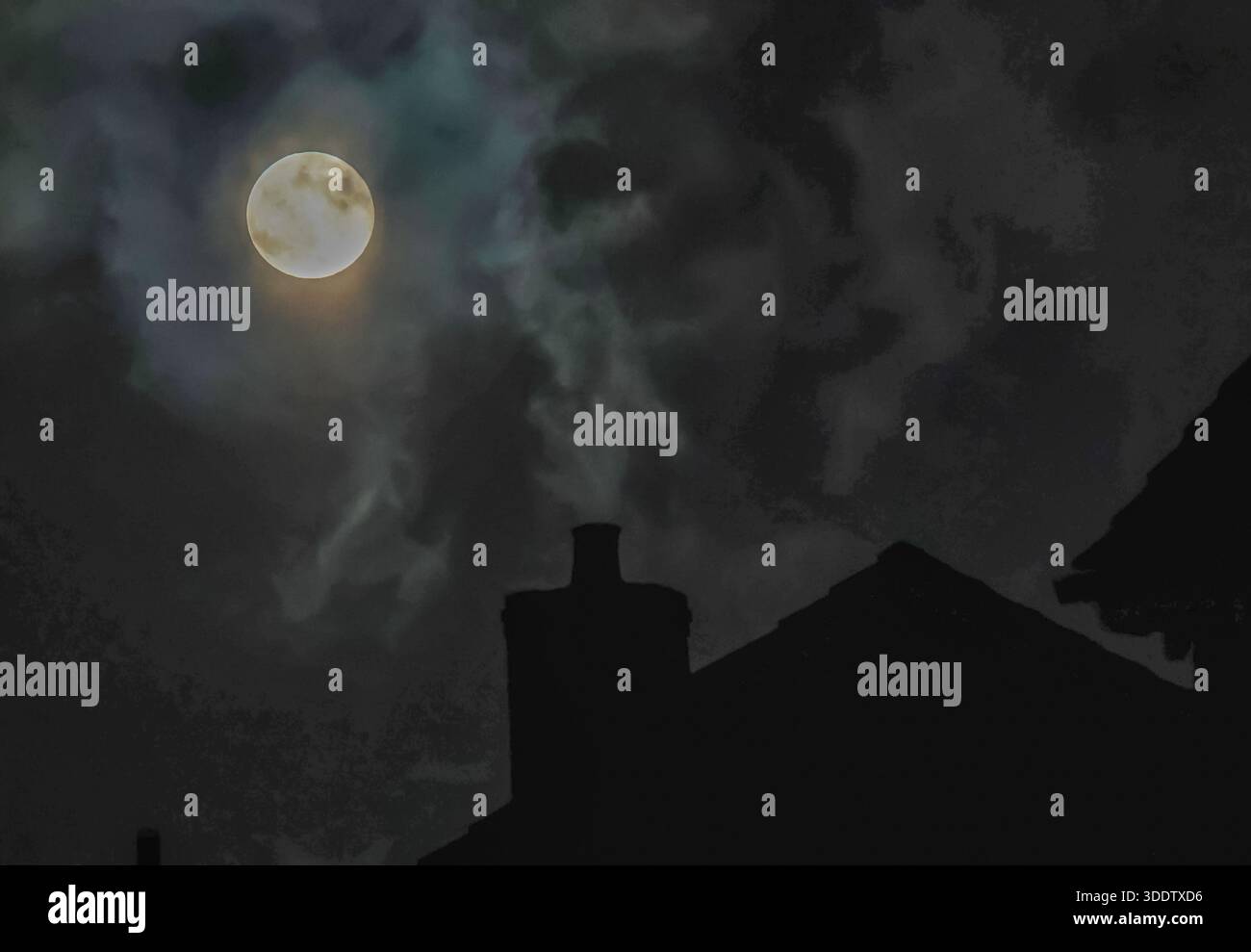 County Down, Northern Ireland, UK, 03 Jan 2026. The first full moon of ...