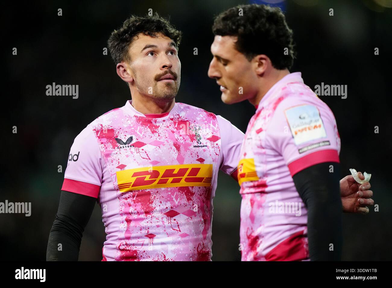 Harlequins' Nick David (left) during the Gallagher PREM match at cinch ...
