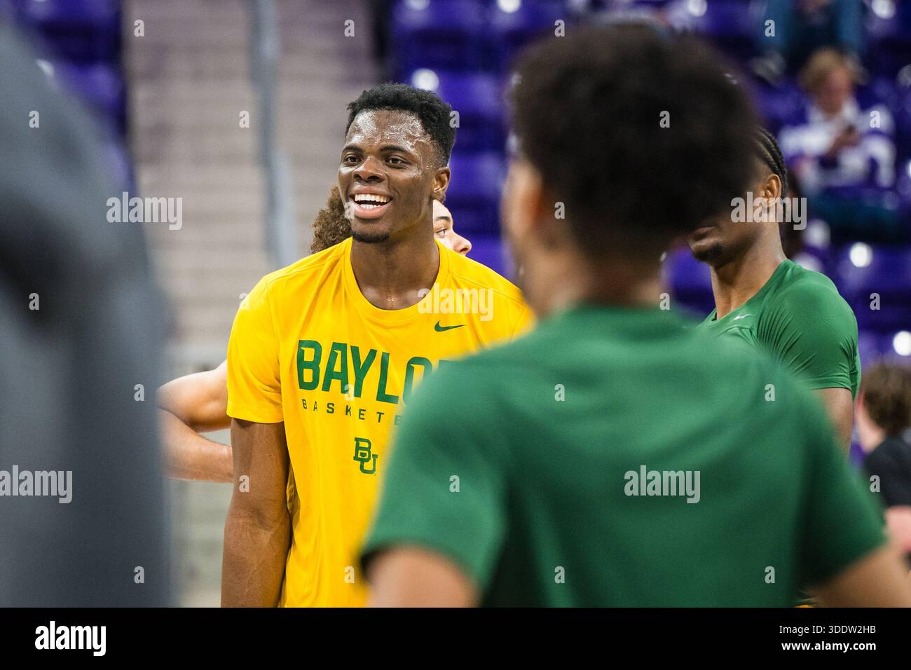 Baylor center James Nnaji warms up before an NCAA college basketball ...