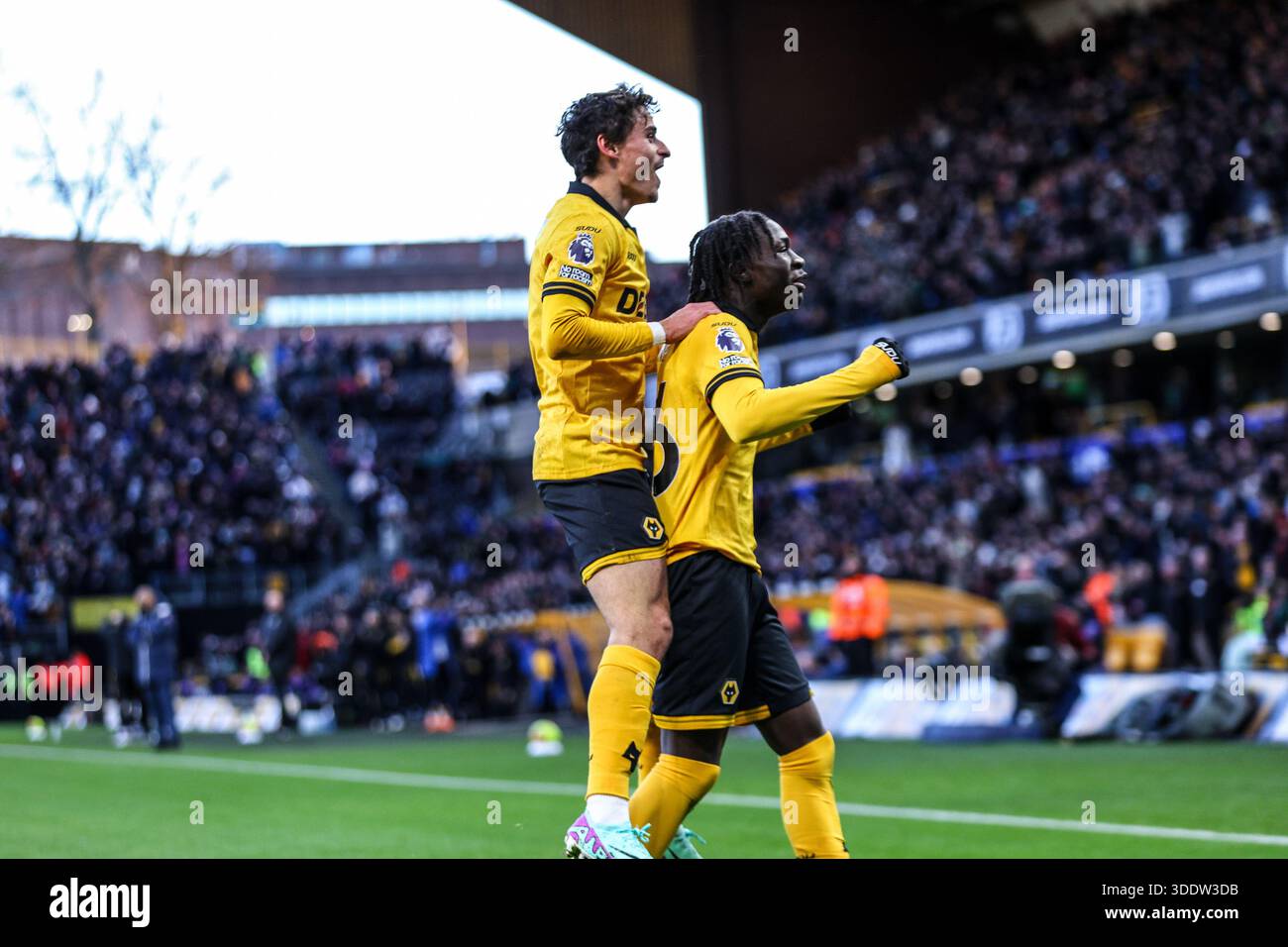 Mateus Mane (36 Wolves) celebrates scoring the third Wolves goal during ...