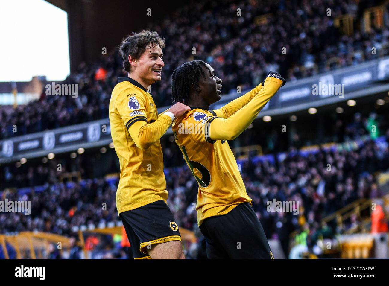 Mateus Mane (36 Wolves) celebrates scoring the third Wolves goal during ...
