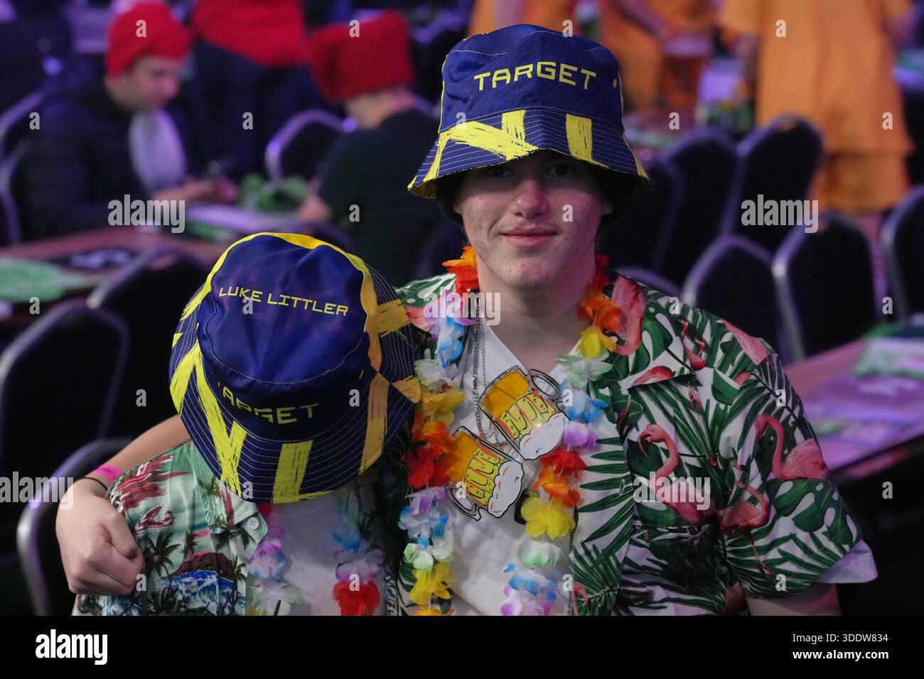 Littler supporters await the start of the World Darts Championships ...