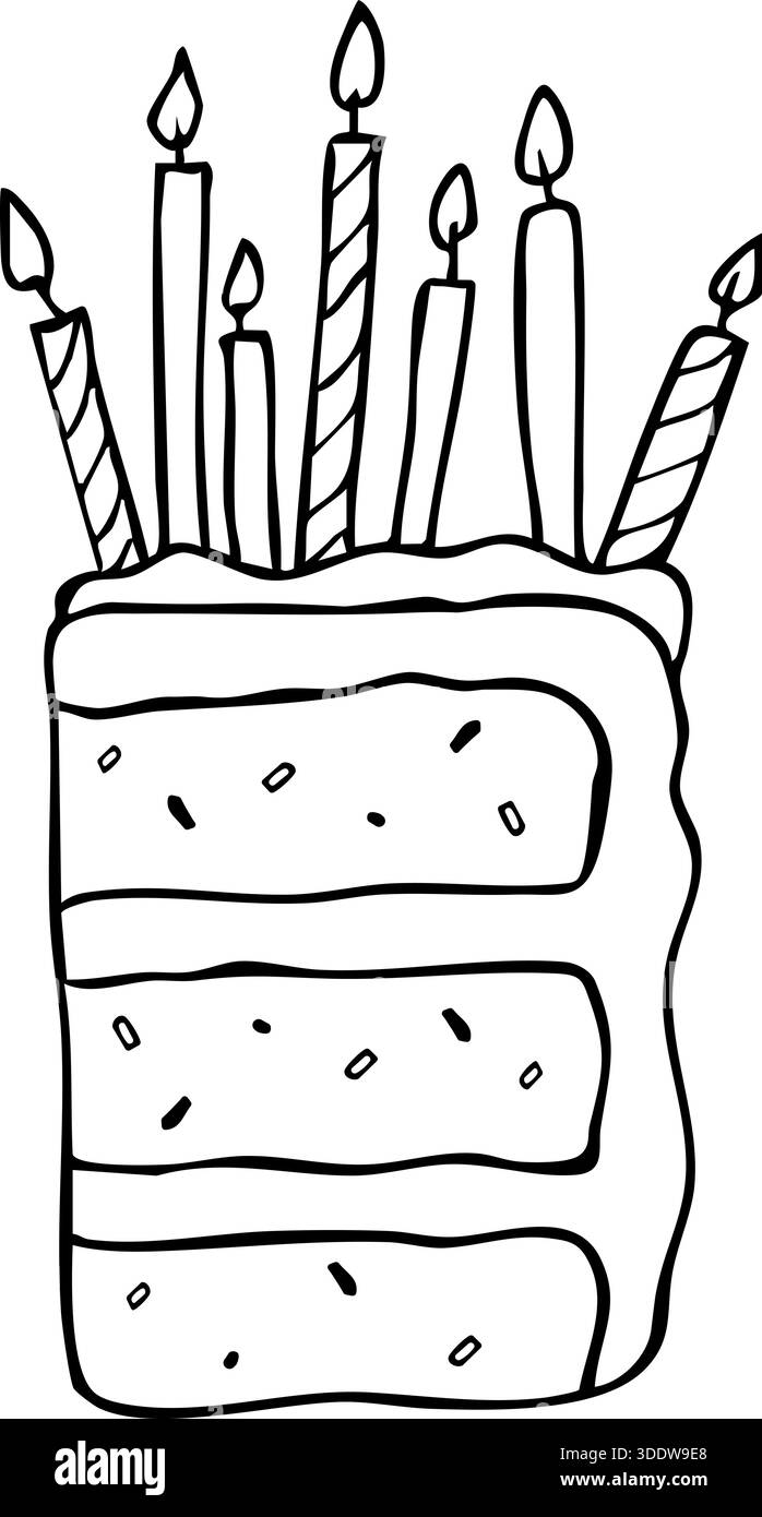 Kid, piece of birthday cake Stock Vector Images - Alamy