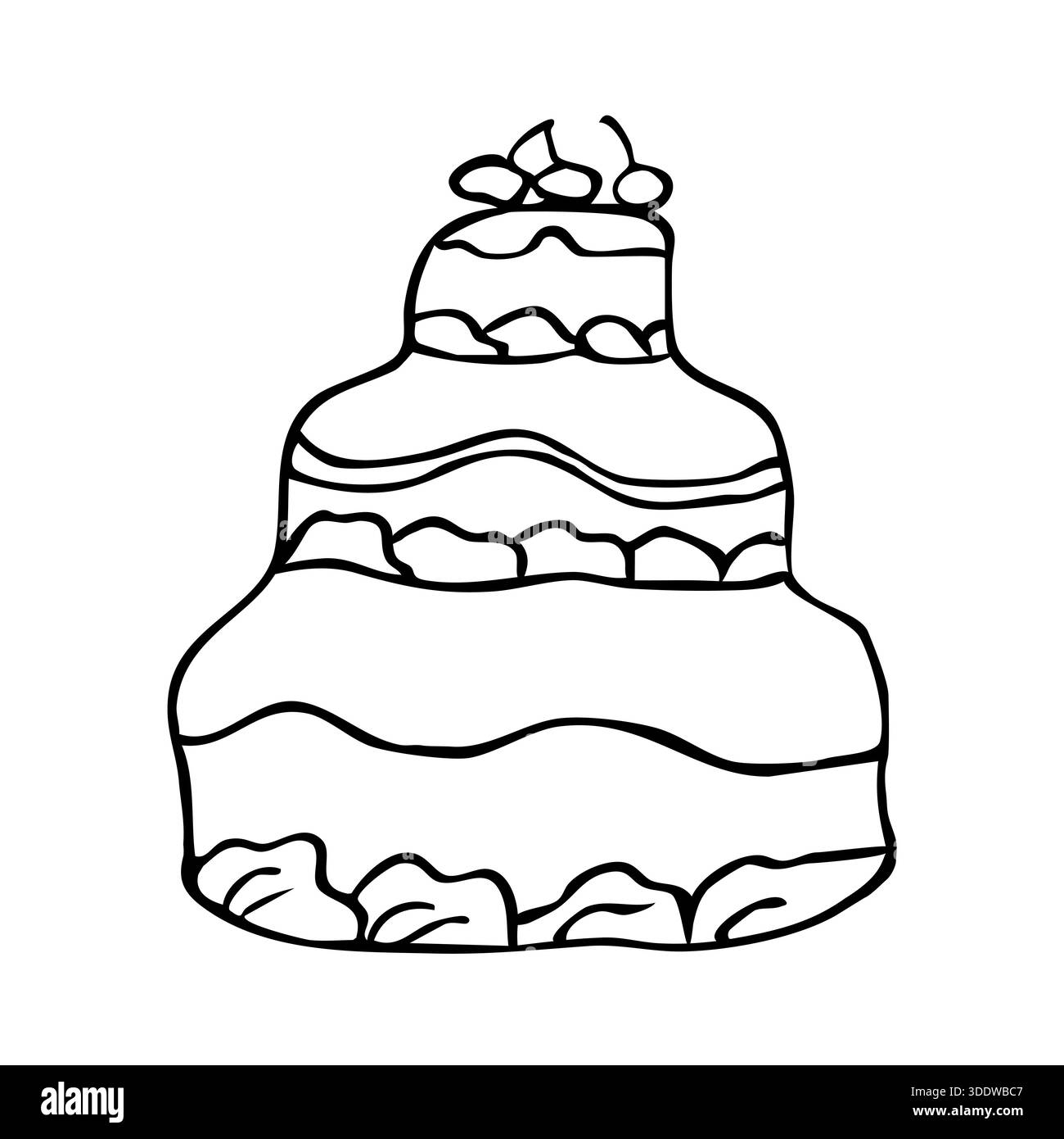 Cake piece white linear Stock Vector Images - Alamy