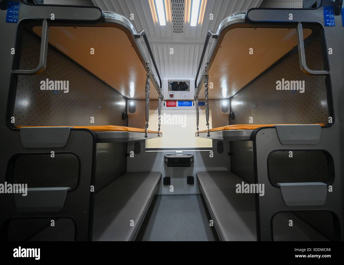 NEW DELHI, INDIA - JANUARY 3: A view inside the newly built Sleeper ...
