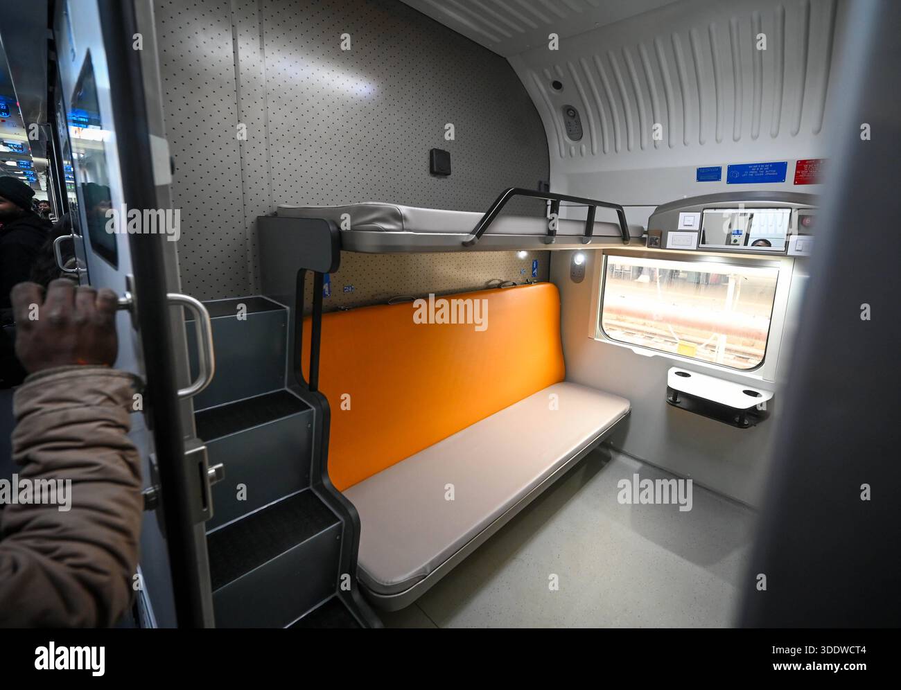 NEW DELHI, INDIA - JANUARY 3: A view inside the newly built Sleeper ...