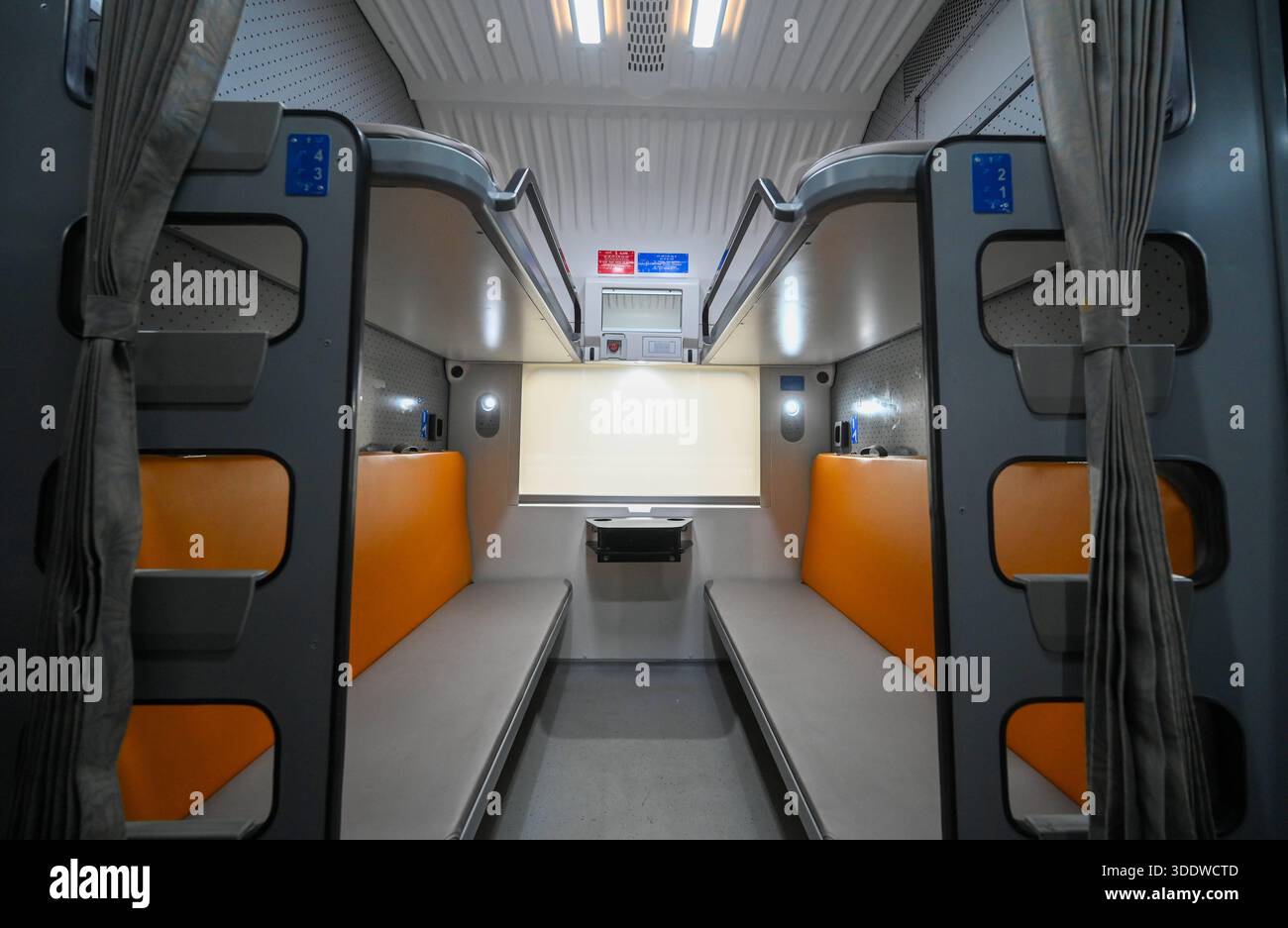 NEW DELHI, INDIA - JANUARY 3: A view inside the newly built Sleeper ...
