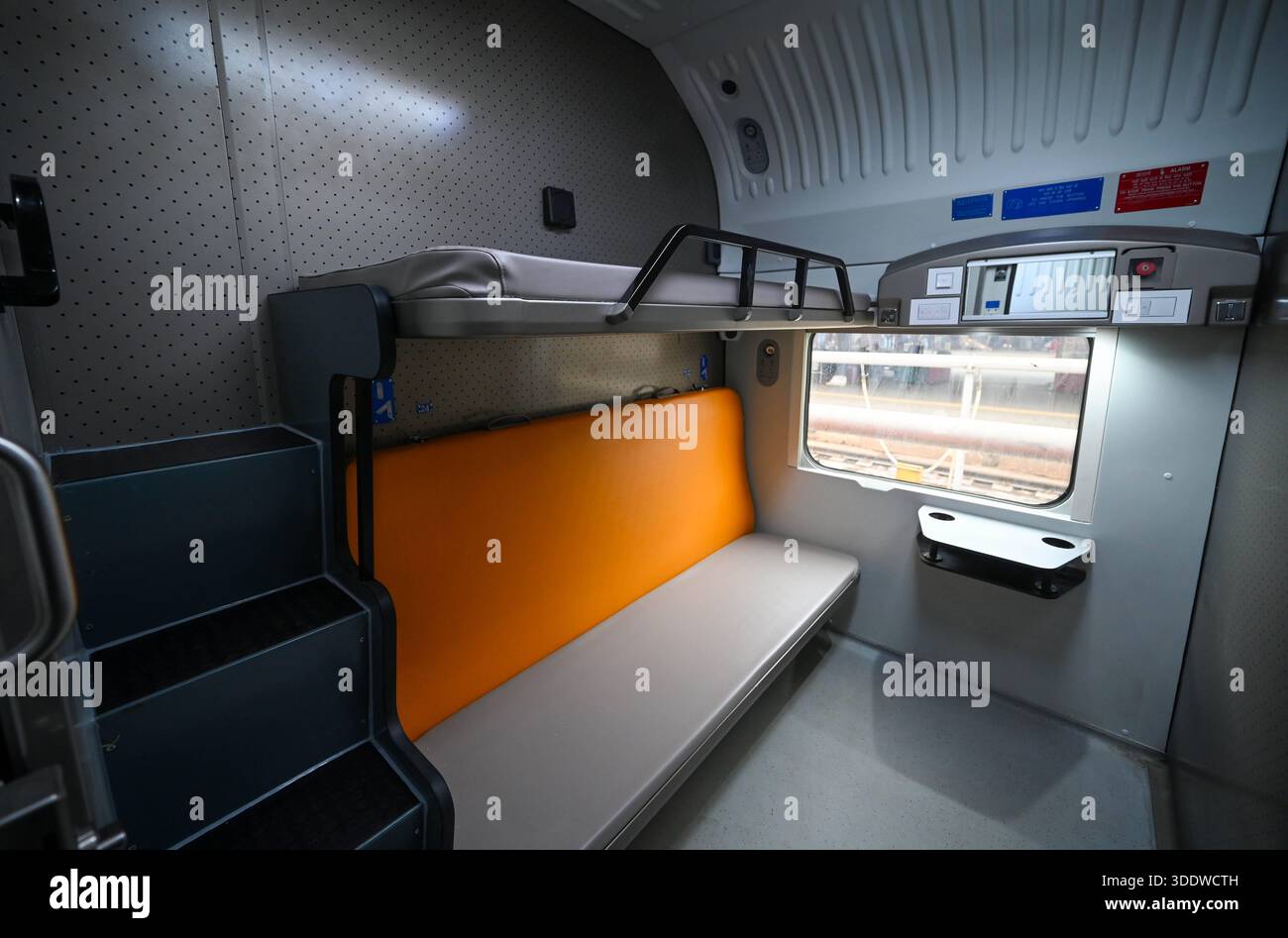 NEW DELHI, INDIA - JANUARY 3: A view inside the newly built Sleeper ...