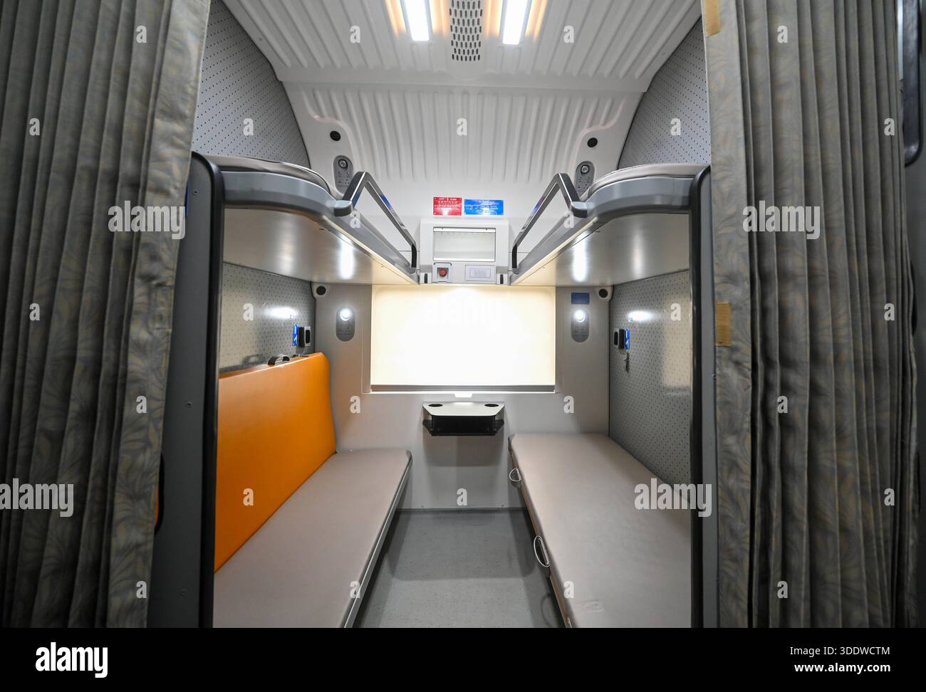 NEW DELHI, INDIA - JANUARY 3: A view inside the newly built Sleeper ...