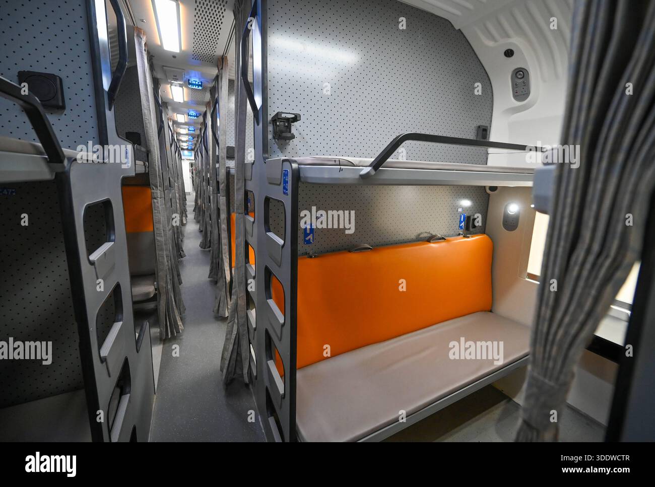 NEW DELHI, INDIA - JANUARY 3: A view inside the newly built Sleeper ...