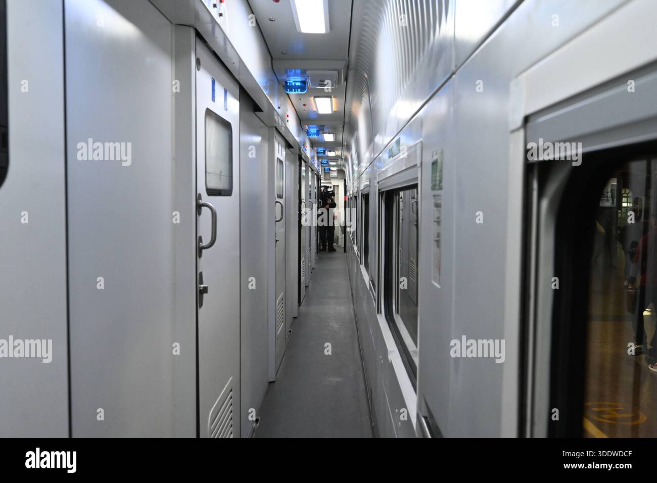 NEW DELHI, INDIA - JANUARY 3: A view inside the newly built Sleeper ...