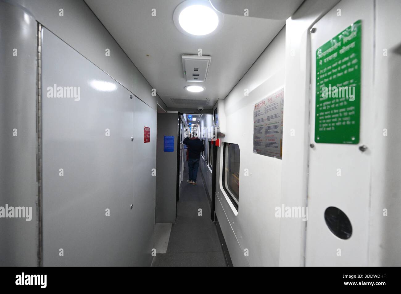 NEW DELHI, INDIA - JANUARY 3: A view inside the newly built Sleeper ...