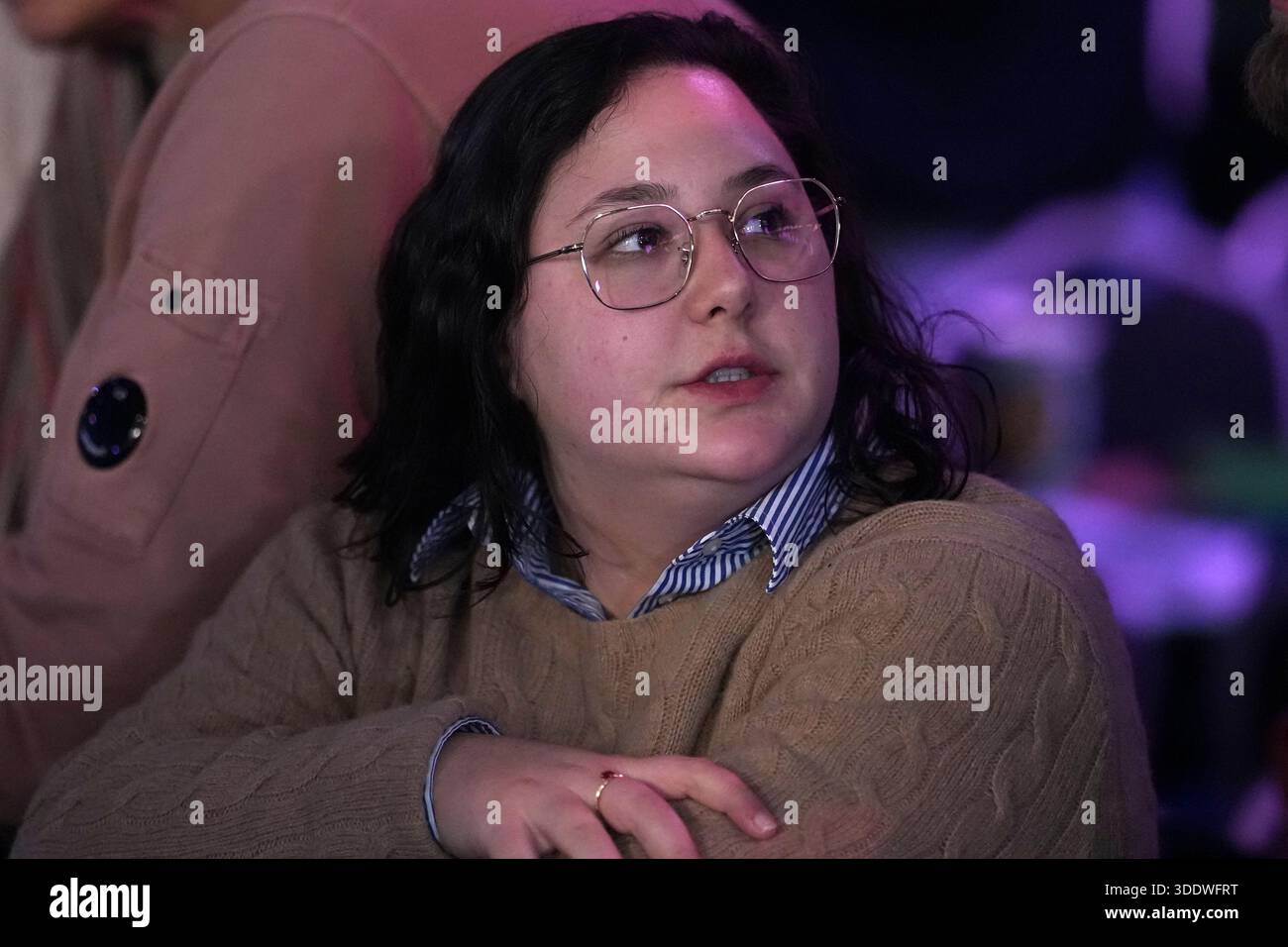 Kyana Frauenfelder, girlfriend of Gian van Veen awaits the start of the ...