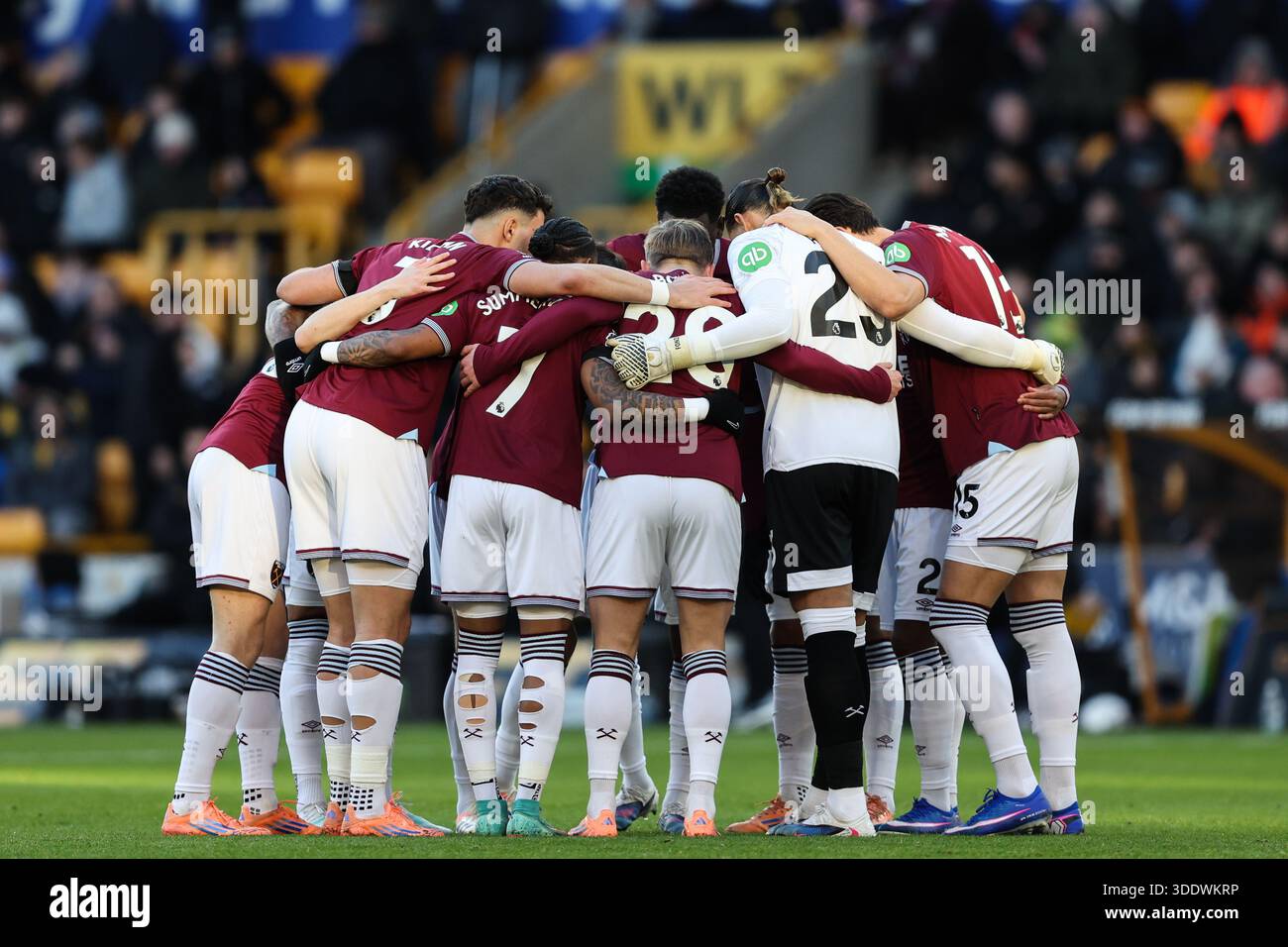 Wolverhampton, England, 3rd January 2026. West Ham United players form ...