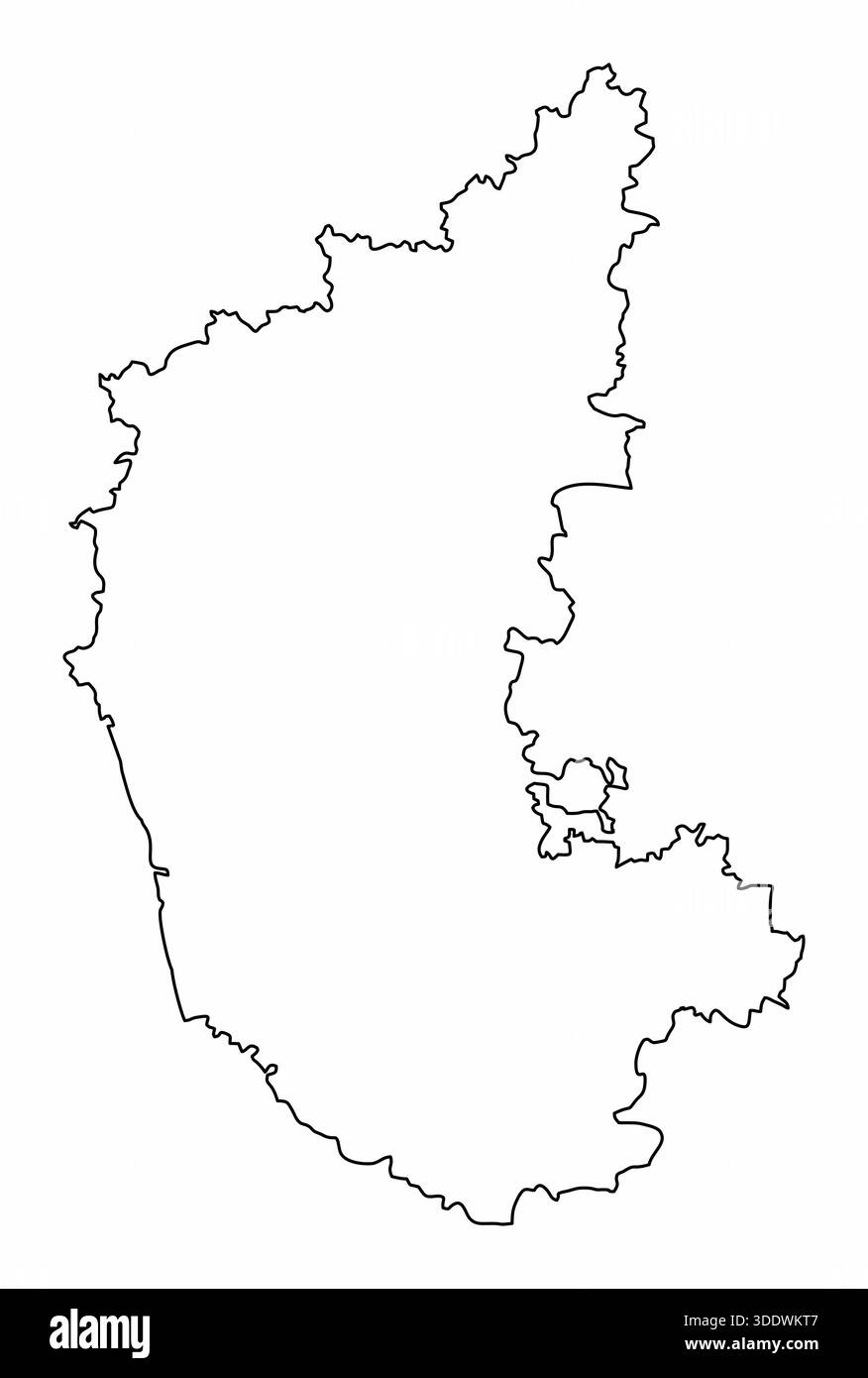 Karnataka outline map isolated on white background, India Stock Vector ...