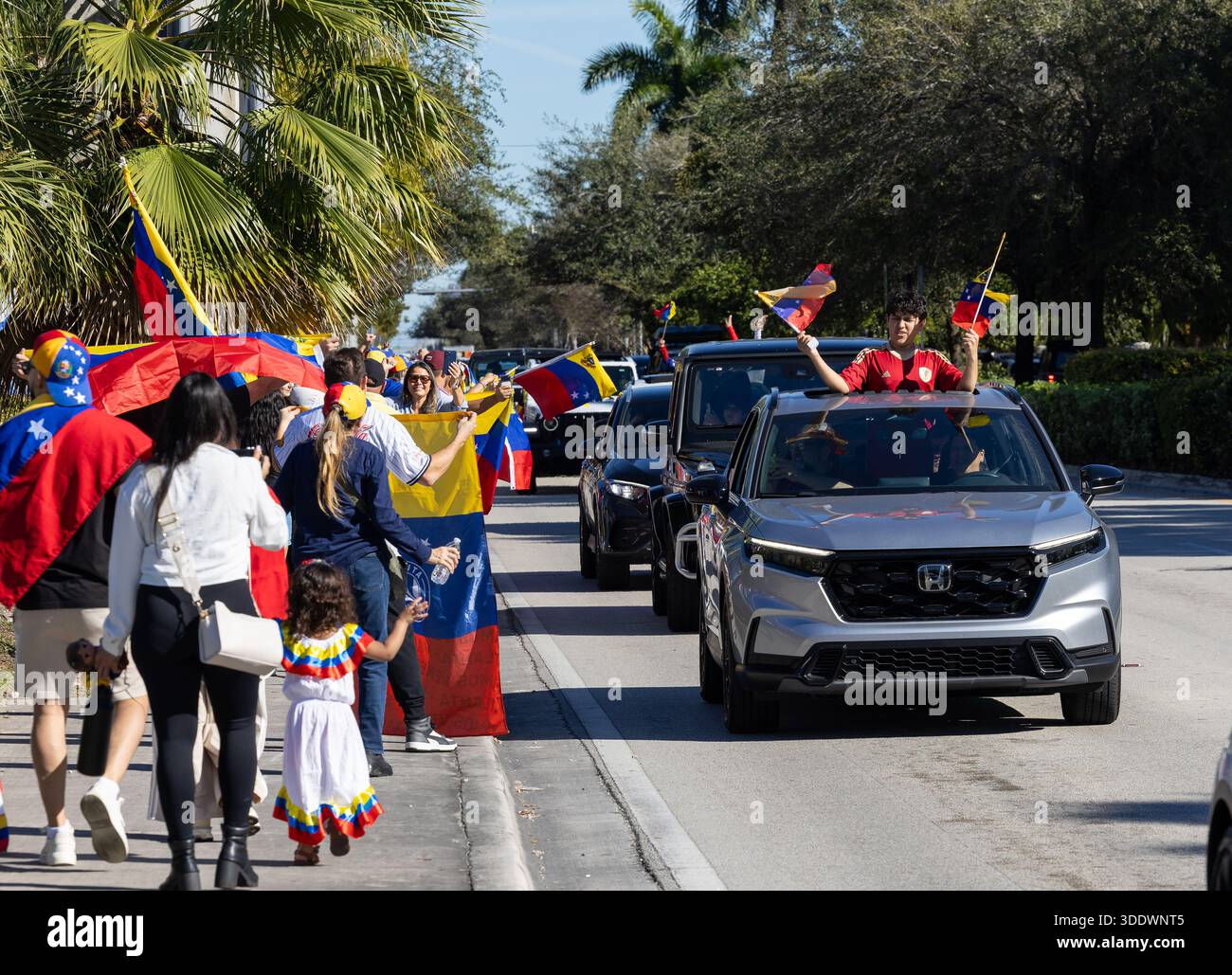 DORAL, FL JAN 3, 2026: Venezuelans react after the United States ...