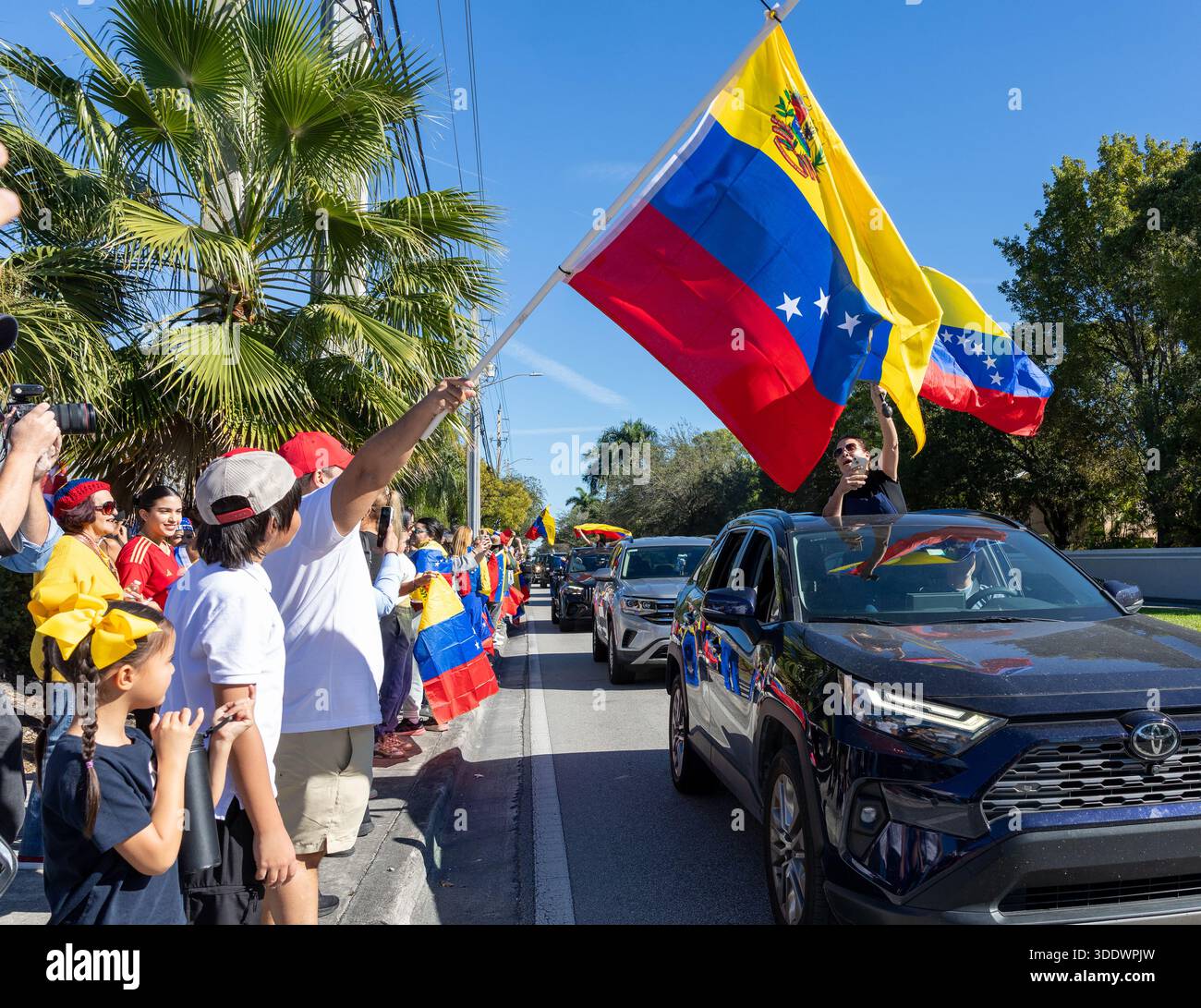 DORAL, FL JAN 3, 2026: Venezuelans react after the United States ...