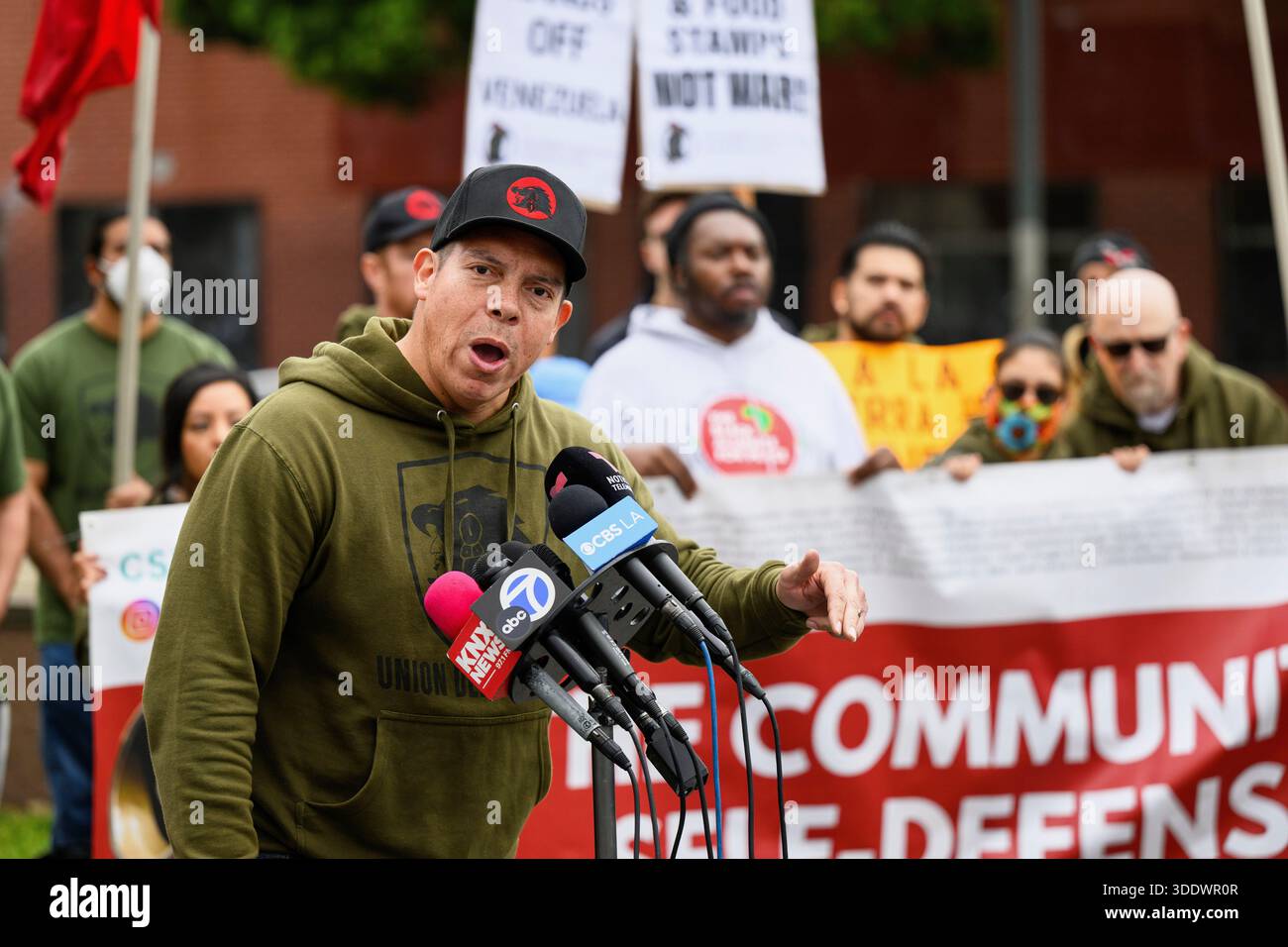 Ron Gochez, with Union del Barrio, speaks at a news conference ...