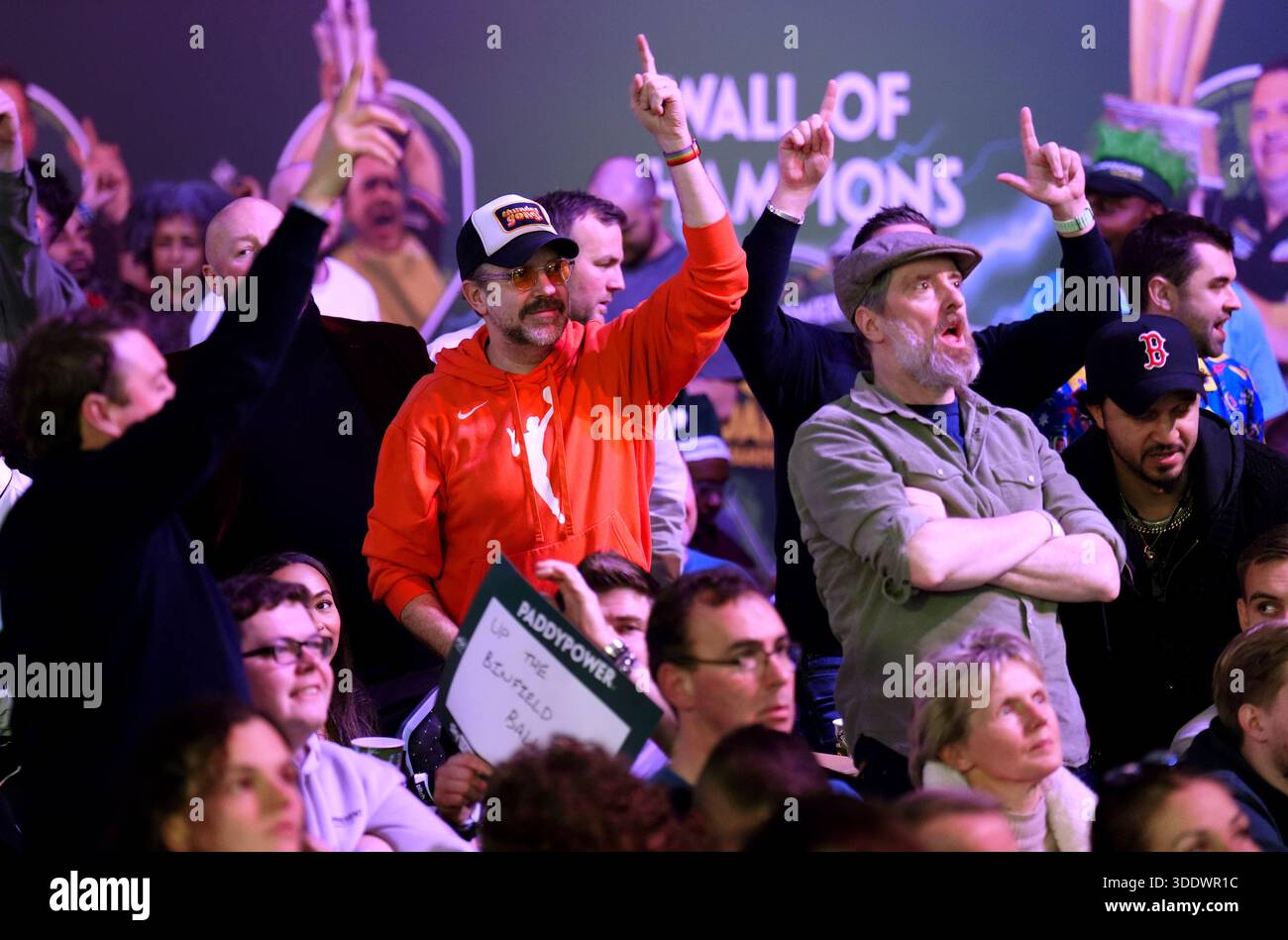 Jason Sudeikis (left) and Brendan Hunt in the crowd during the final of ...